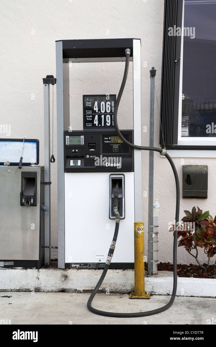 diesel fuel pump at the side of a gas station florida city usa Stock ...