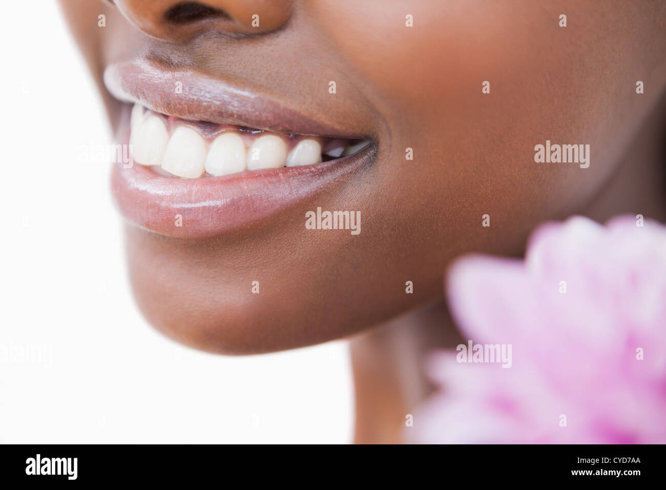 Smile and flower Stock Photo - Alamy