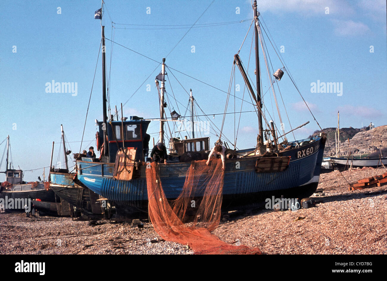 Hastings fishing fleet, shown here in 1974 Stock Photo - Alamy