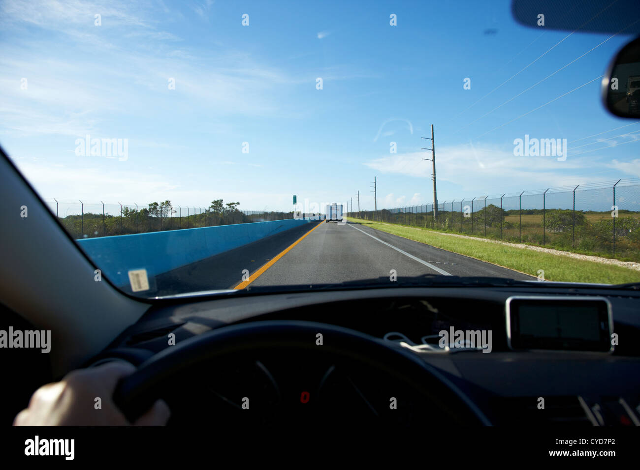 driving along us route one overseas highway florida keys usa Stock ...