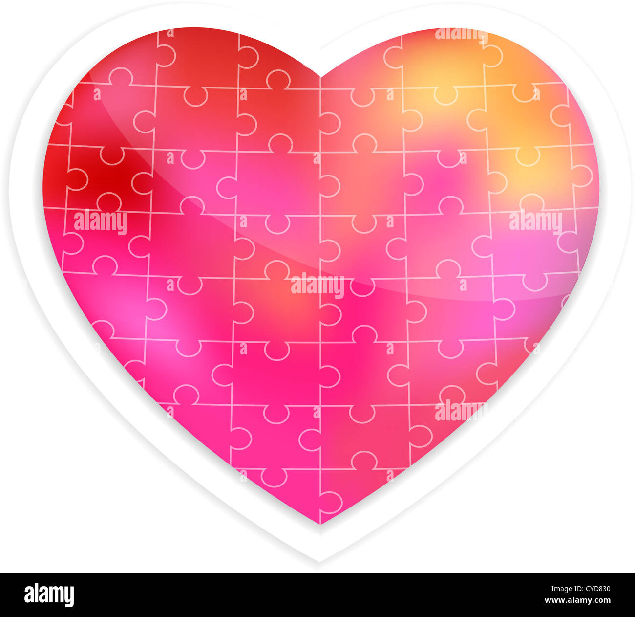 Puzzle heart illustration Stock Photo - Alamy