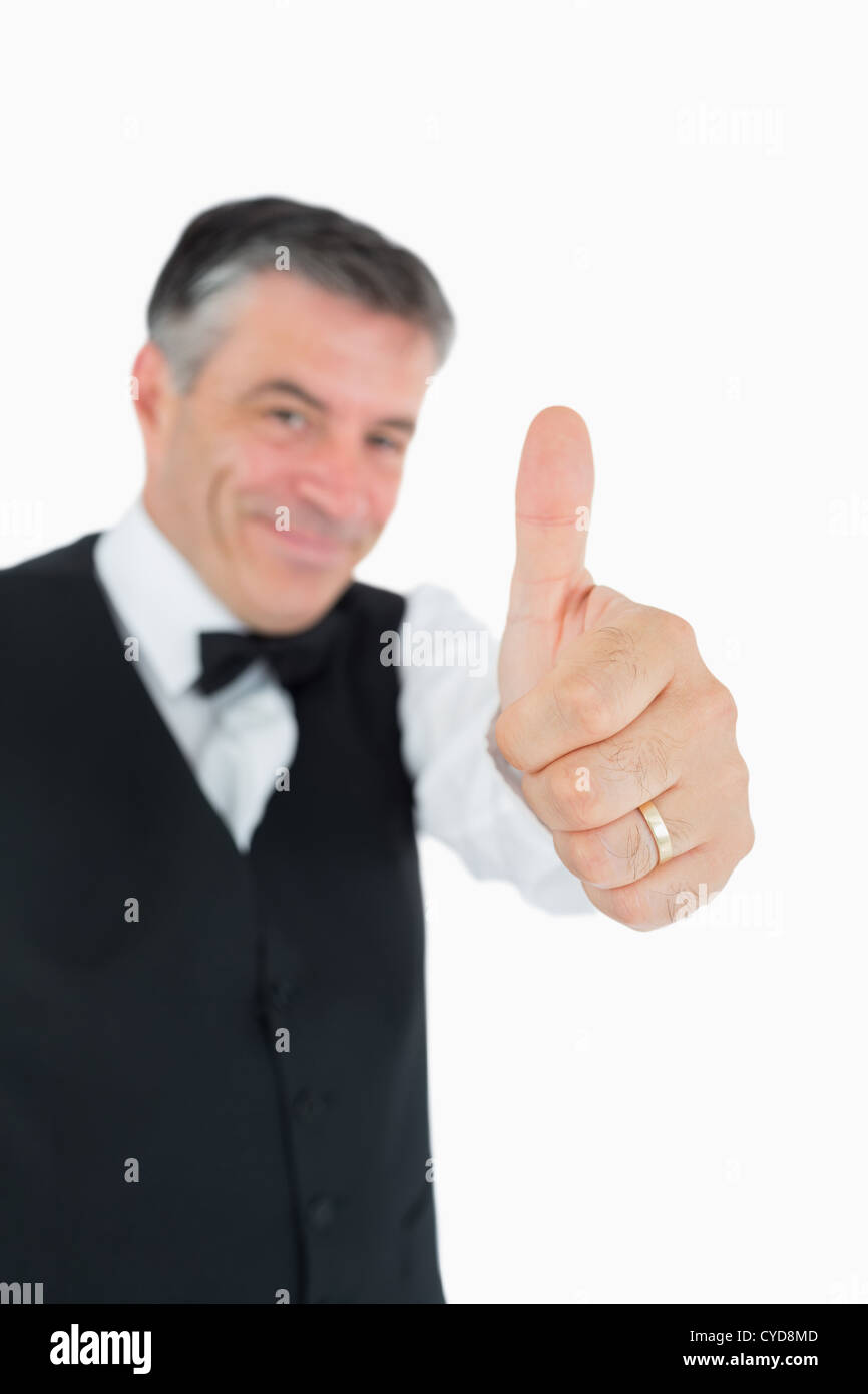 Content man in suit Stock Photo - Alamy