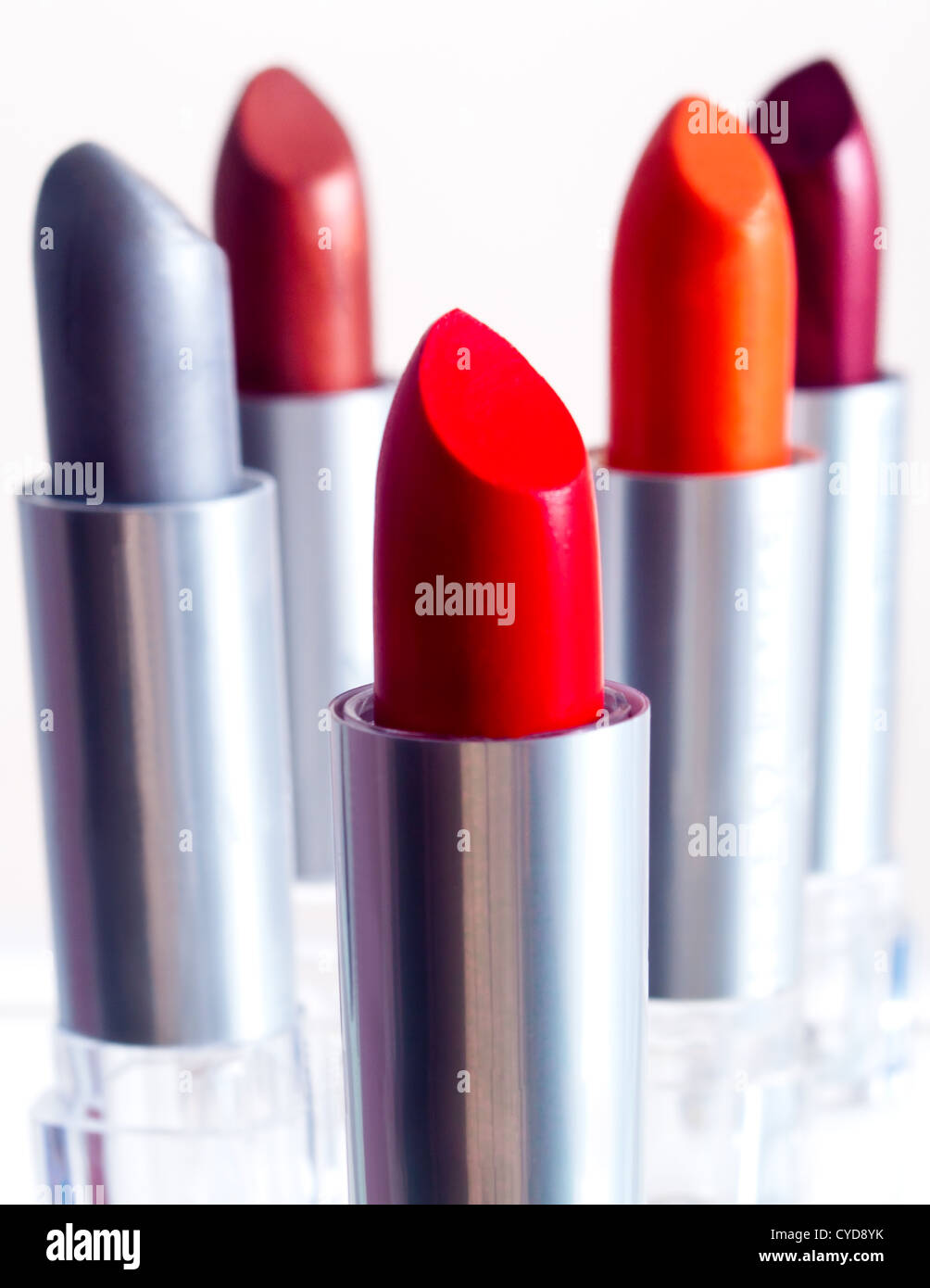 Variety of shades of red lipstick Stock Photo - Alamy