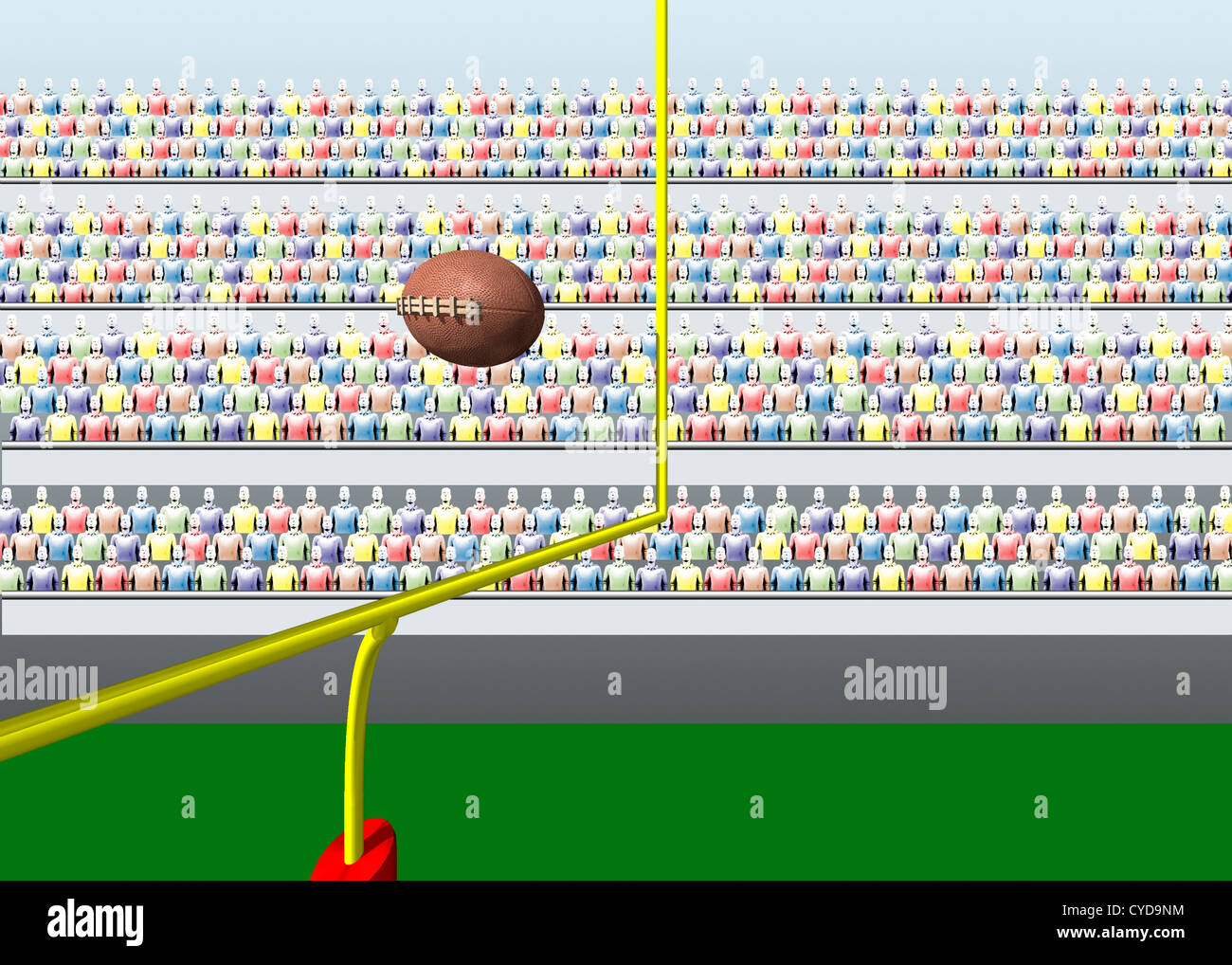 Illustrated American Football Field Goal with Crowd Stock Photo - Alamy