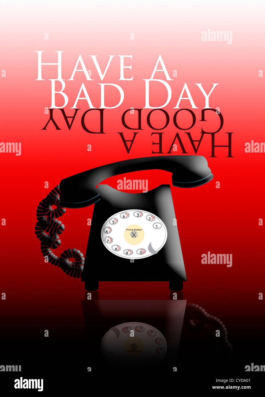 Mid-Century Retro Telephone - Have a Bad Day Stock Photo - Alamy