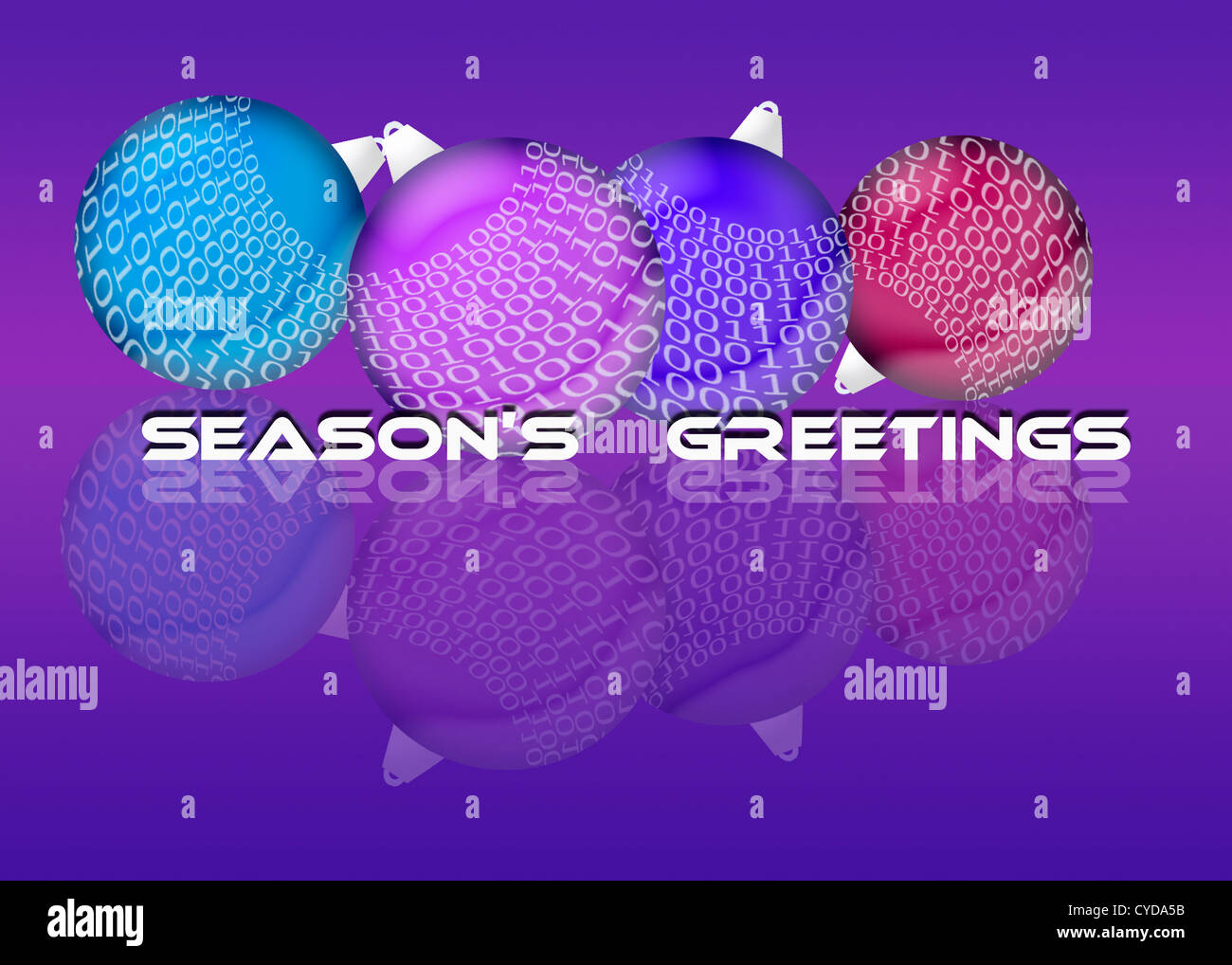 Christmas ornaments decorated with binary numbers. Season's Greetings ...
