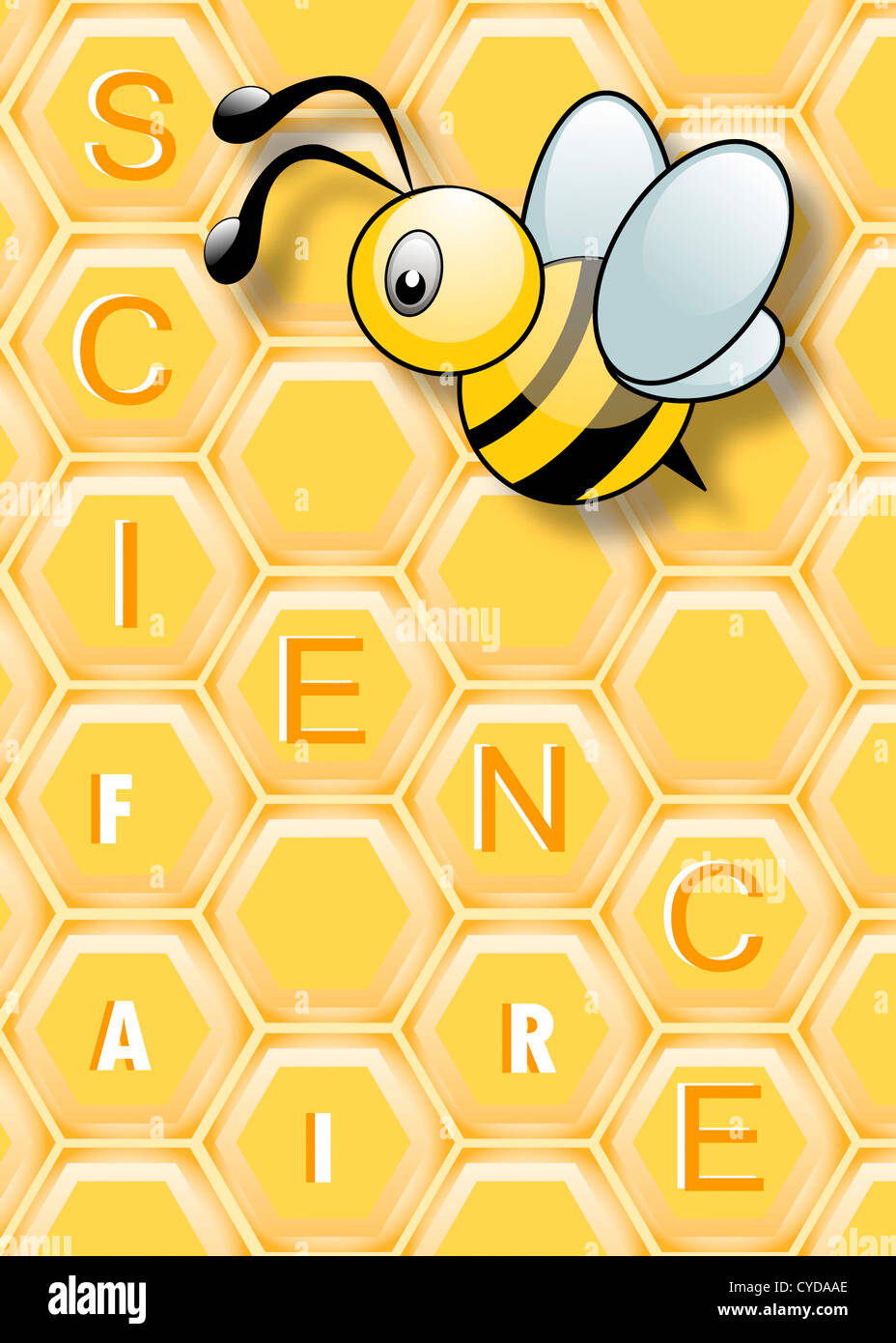 Illustrated Whimsical Bumble Bee and Honey Comb for Science Fair Stock ...