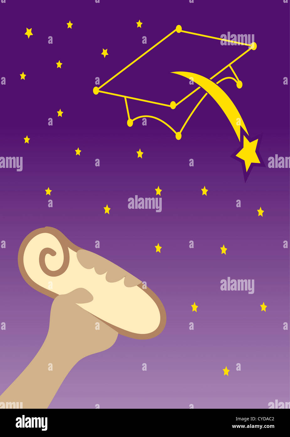 Graduation - Reaching for the Stars Concept Stock Photo - Alamy