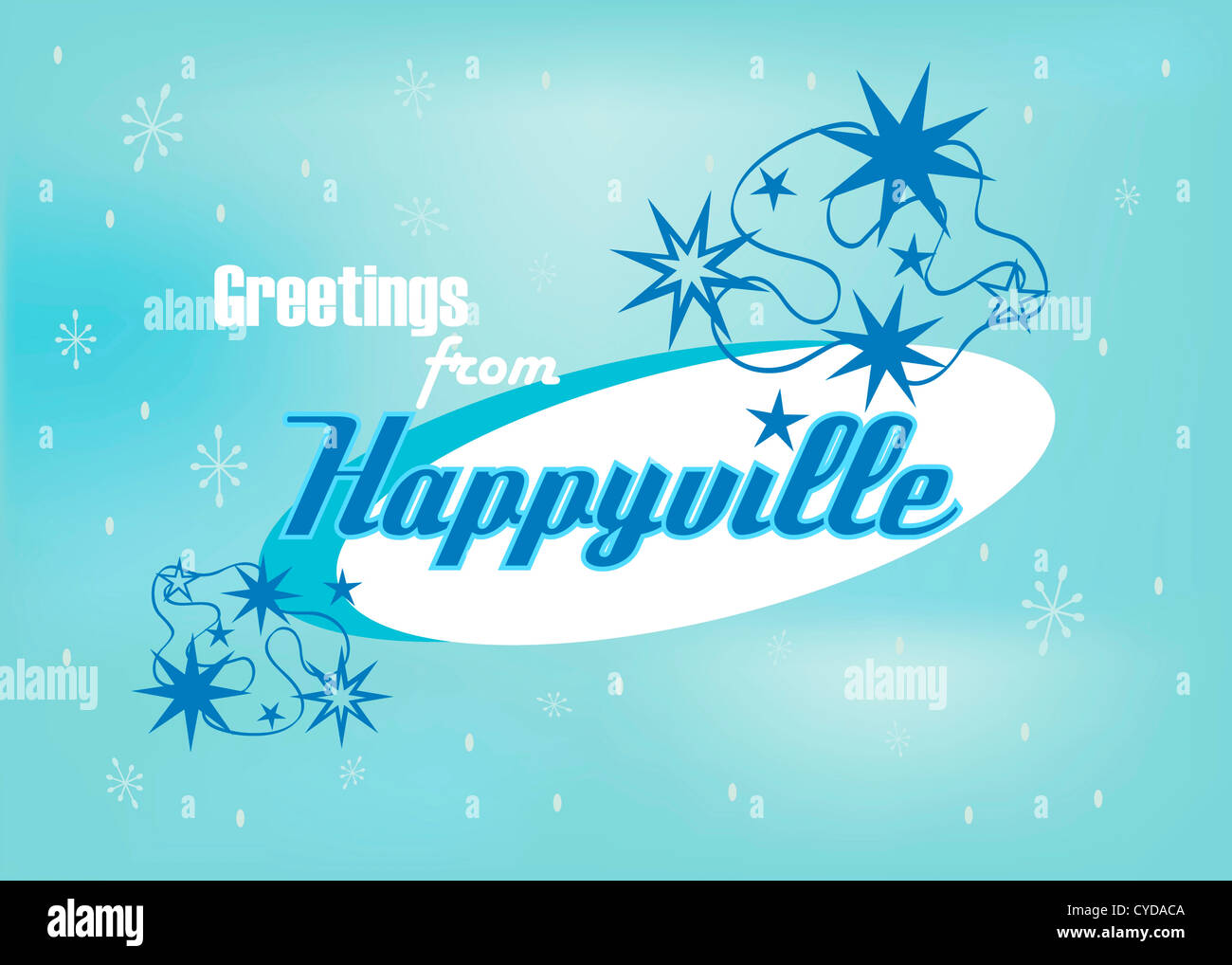 Retro - Greetings From Happyville Stock Photo - Alamy