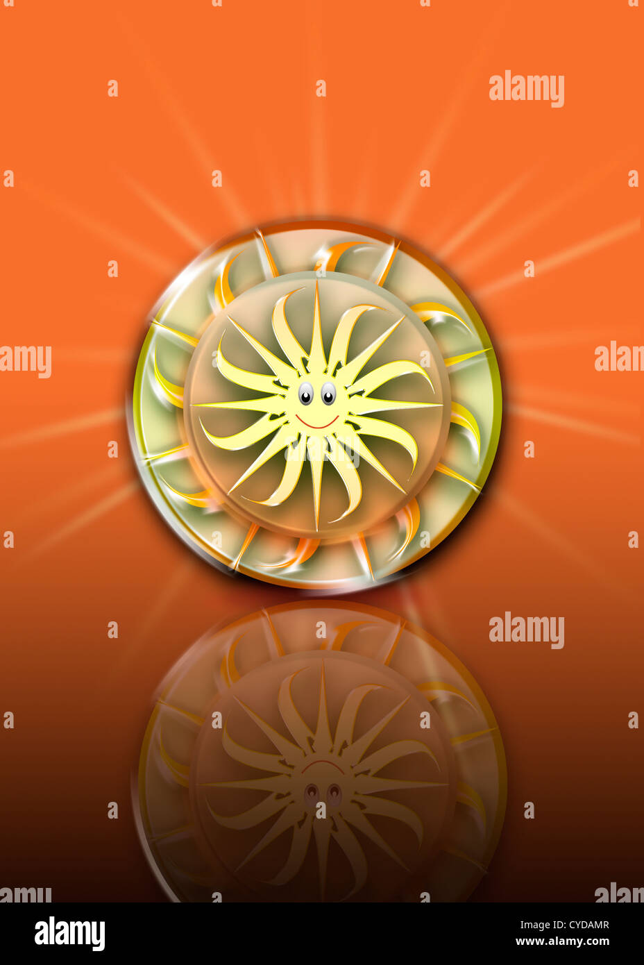 Smiling Sun Disc - Do Something Nice Day Stock Photo - Alamy