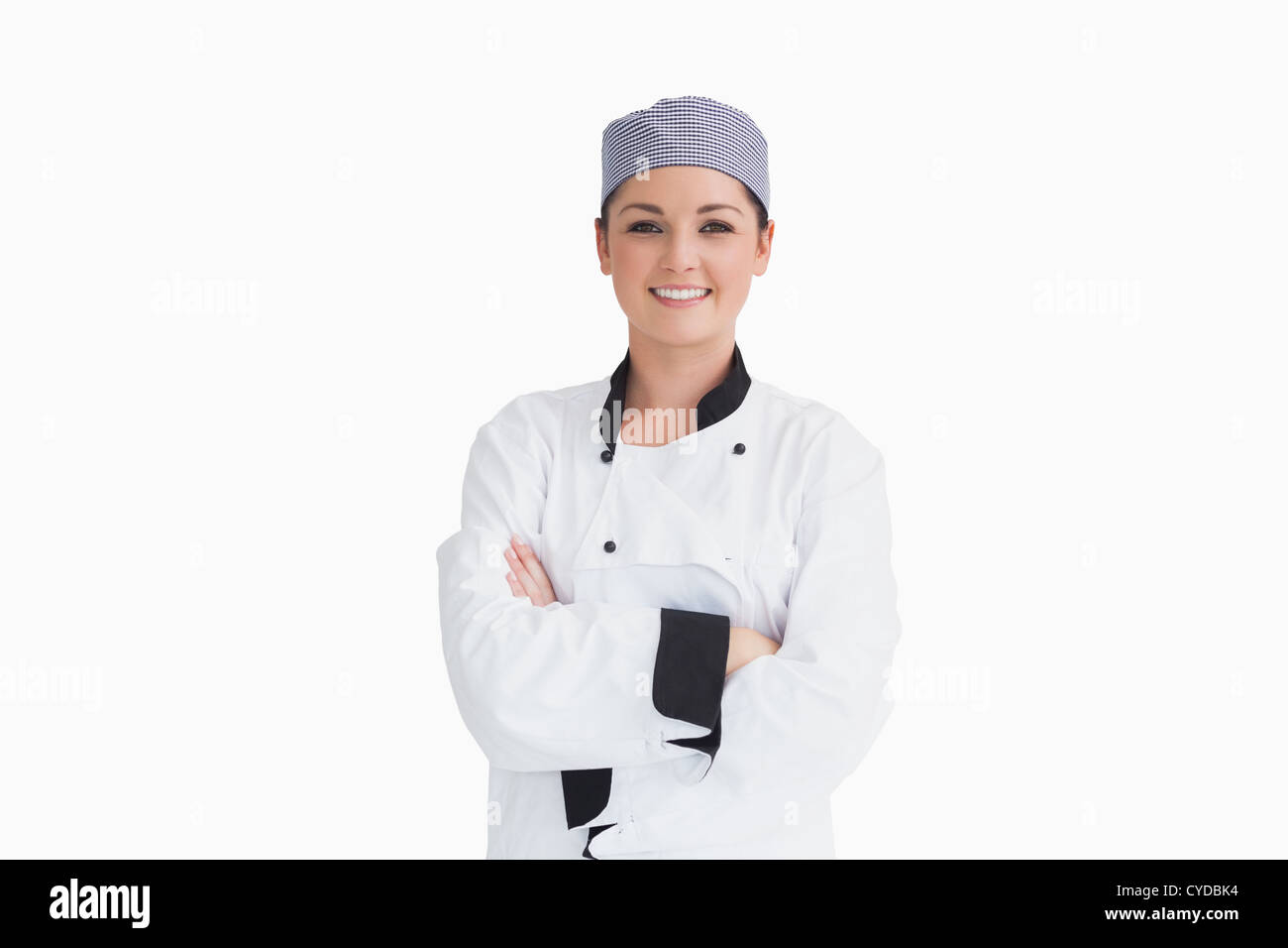 Chef with crossed arms smiling Stock Photo - Alamy