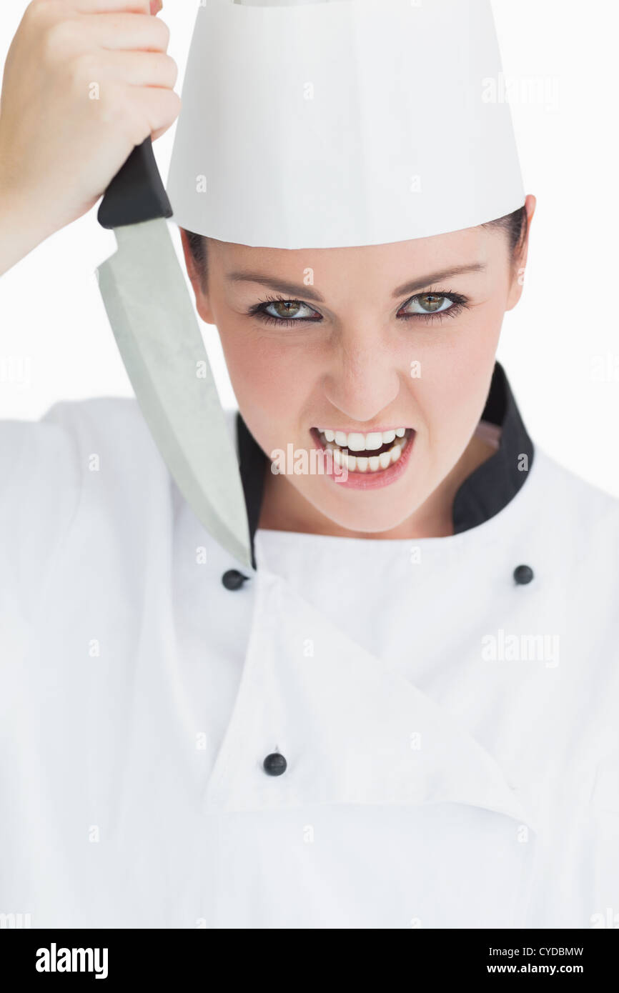 Angry cook with knife hi-res stock photography and images - Alamy
