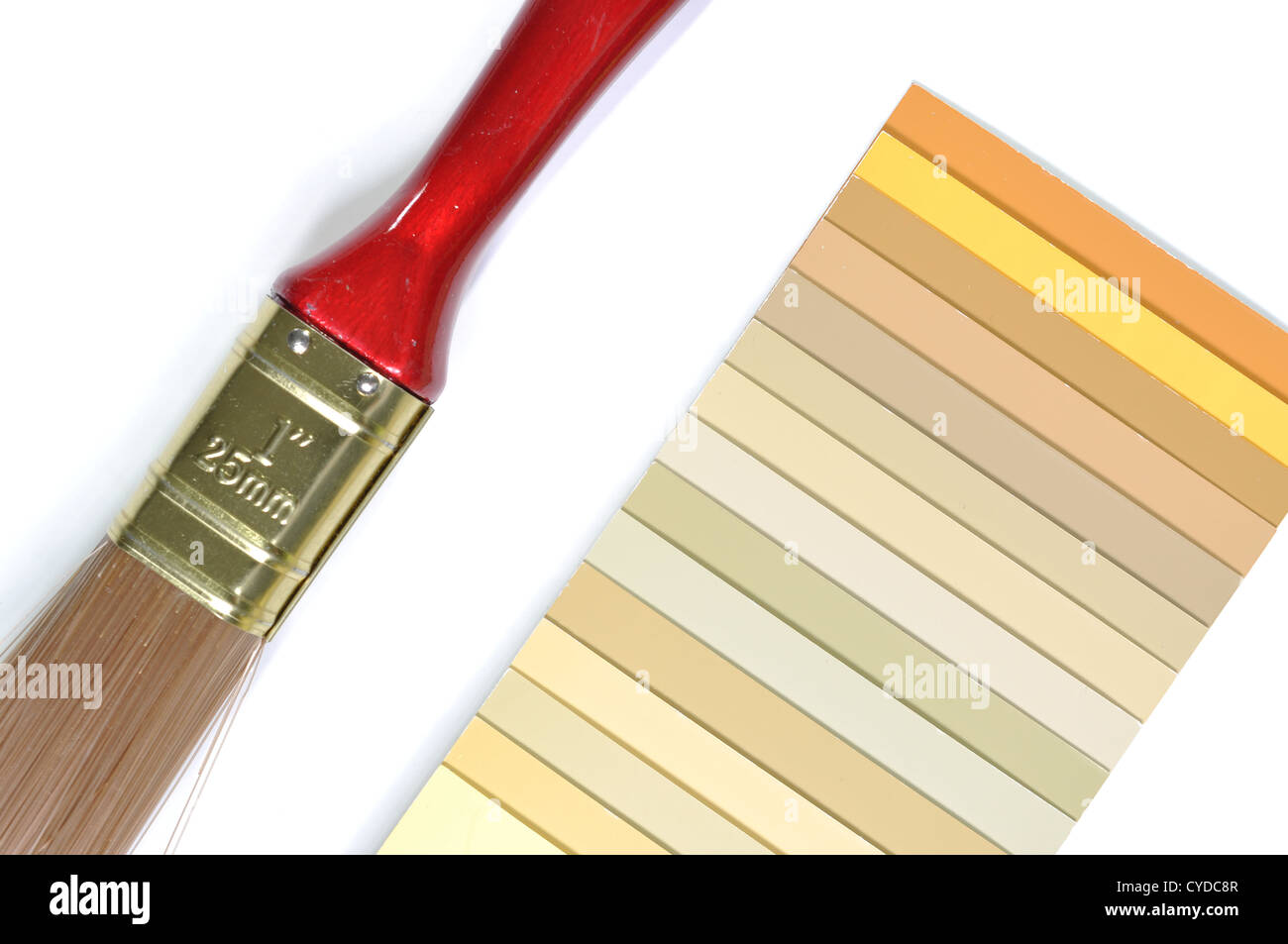 Sample colors catalog and paint brush Stock Photo - Alamy