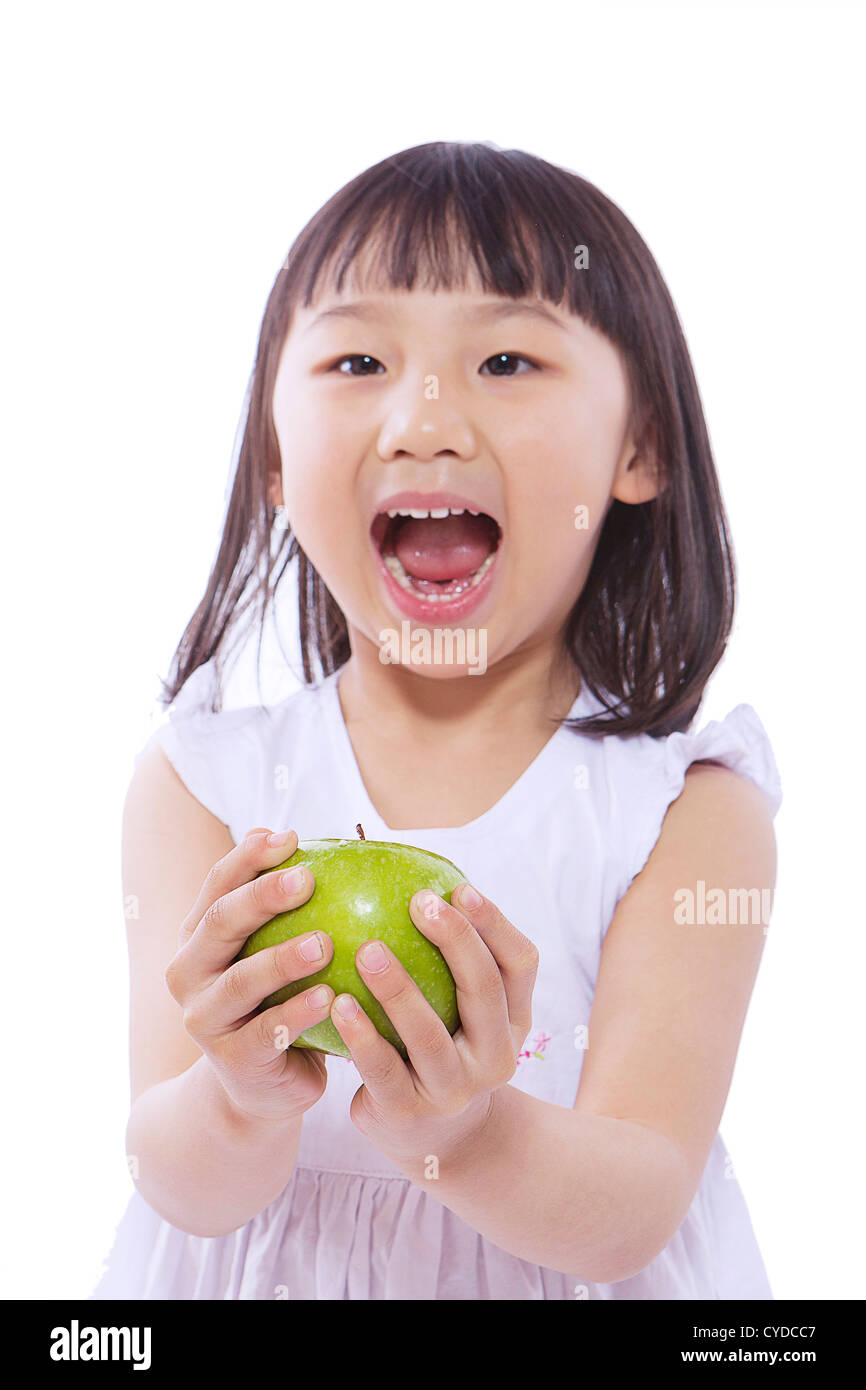 Smiling girl opening mouth hi-res stock photography and images - Alamy