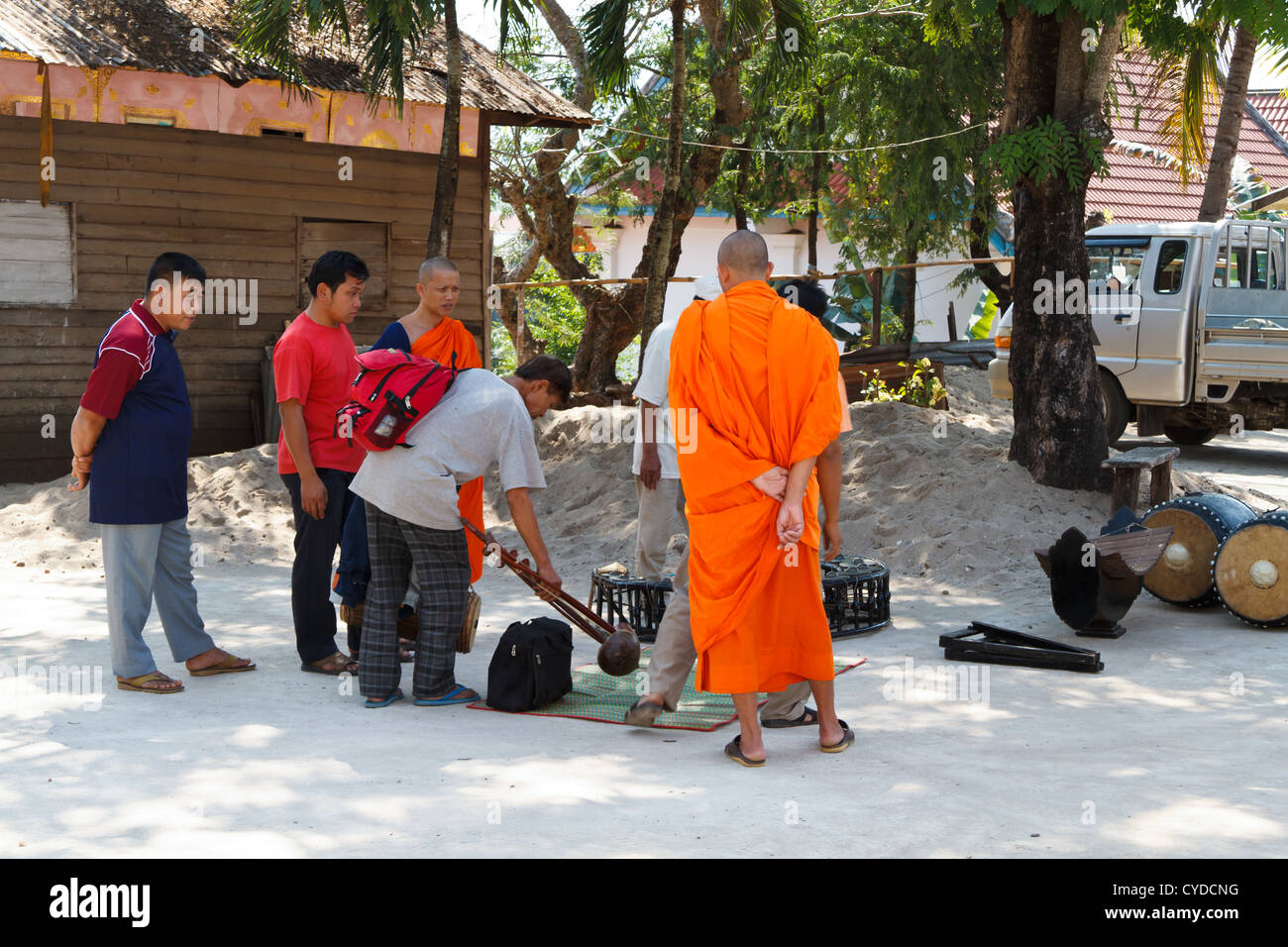 Monks in a Monastery in Luang Prabang, Laos Stock Photo - Alamy