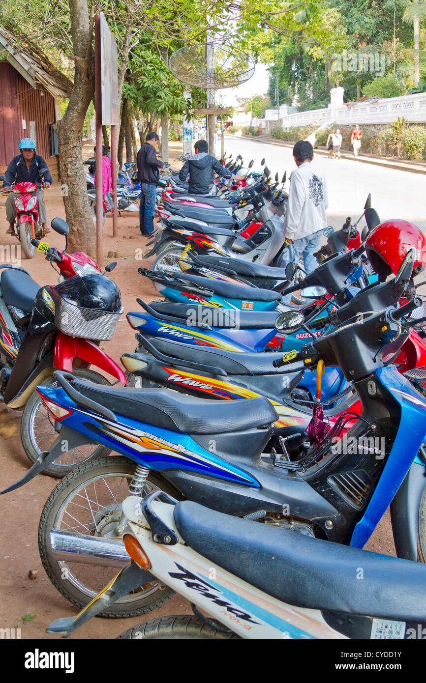 Motorcycles in Luang Prabang, Laos Stock Photo - Alamy