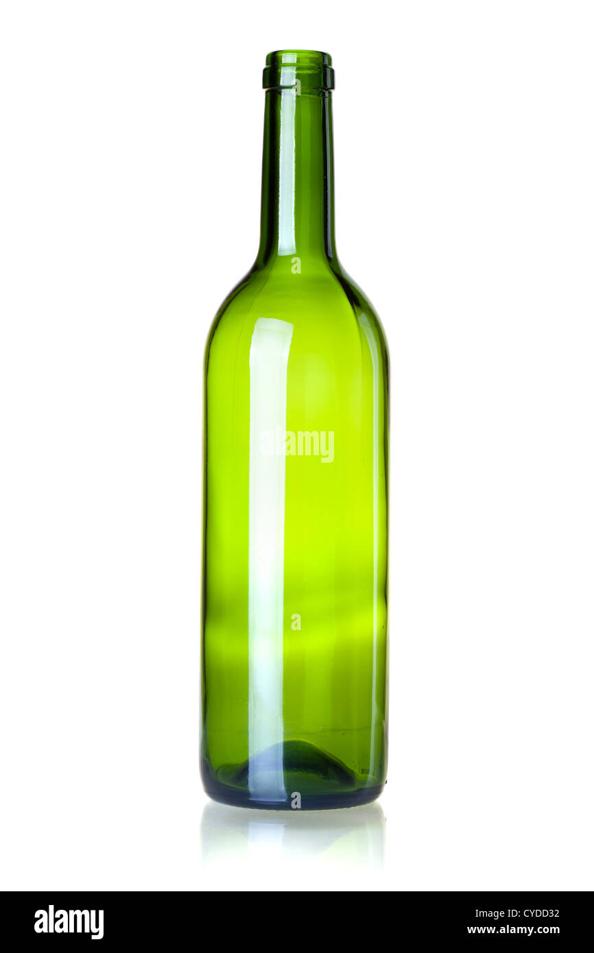 Empty wine bottle isolated on white background Stock Photo - Alamy