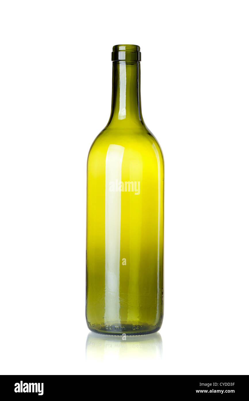Empty wine bottle isolated on white background Stock Photo - Alamy