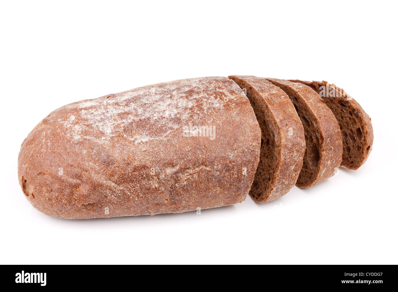 Sliced brown bread. Isolated on white background Stock Photo - Alamy