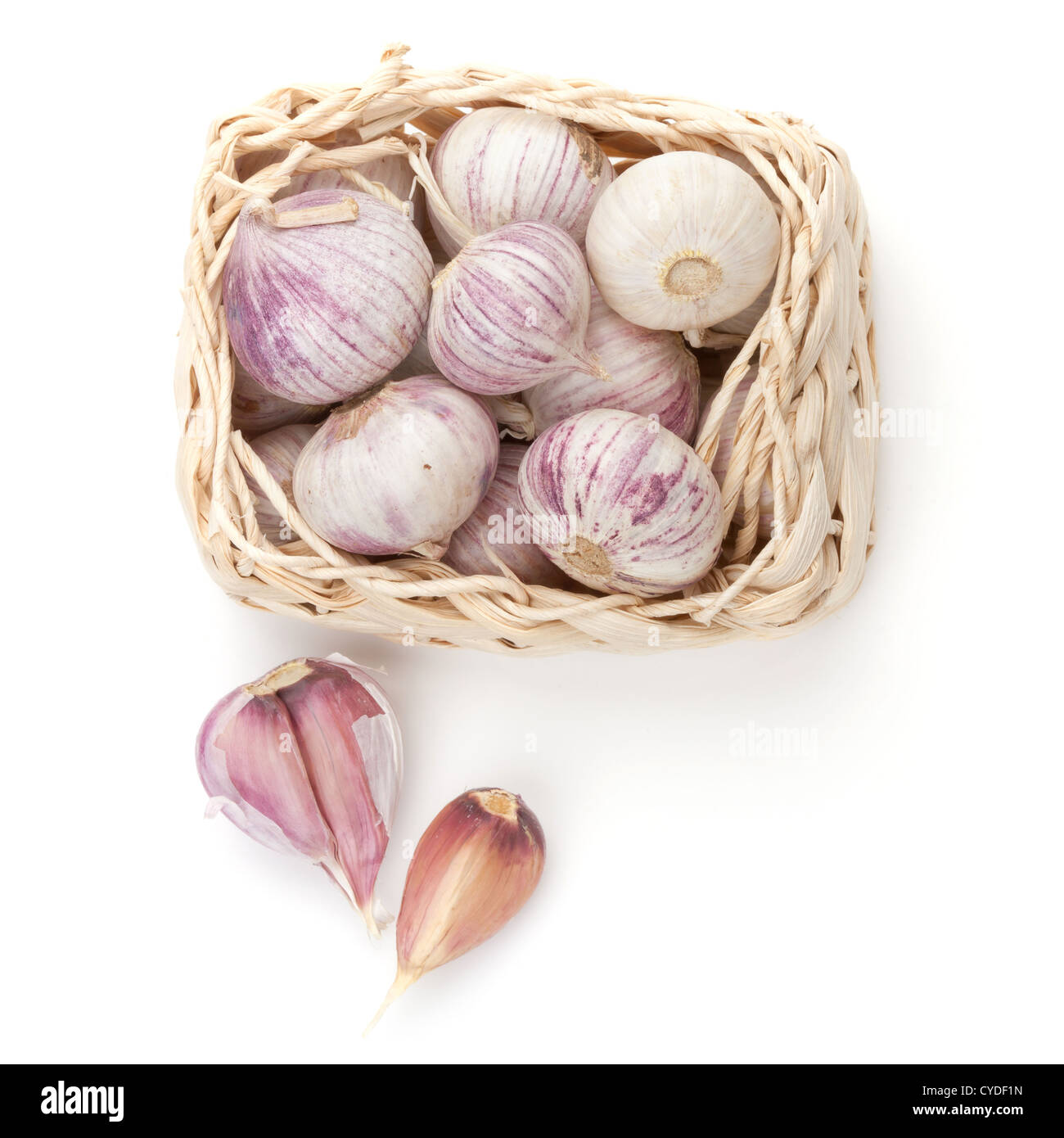 Garlic pack. Isolated on white background Stock Photo - Alamy