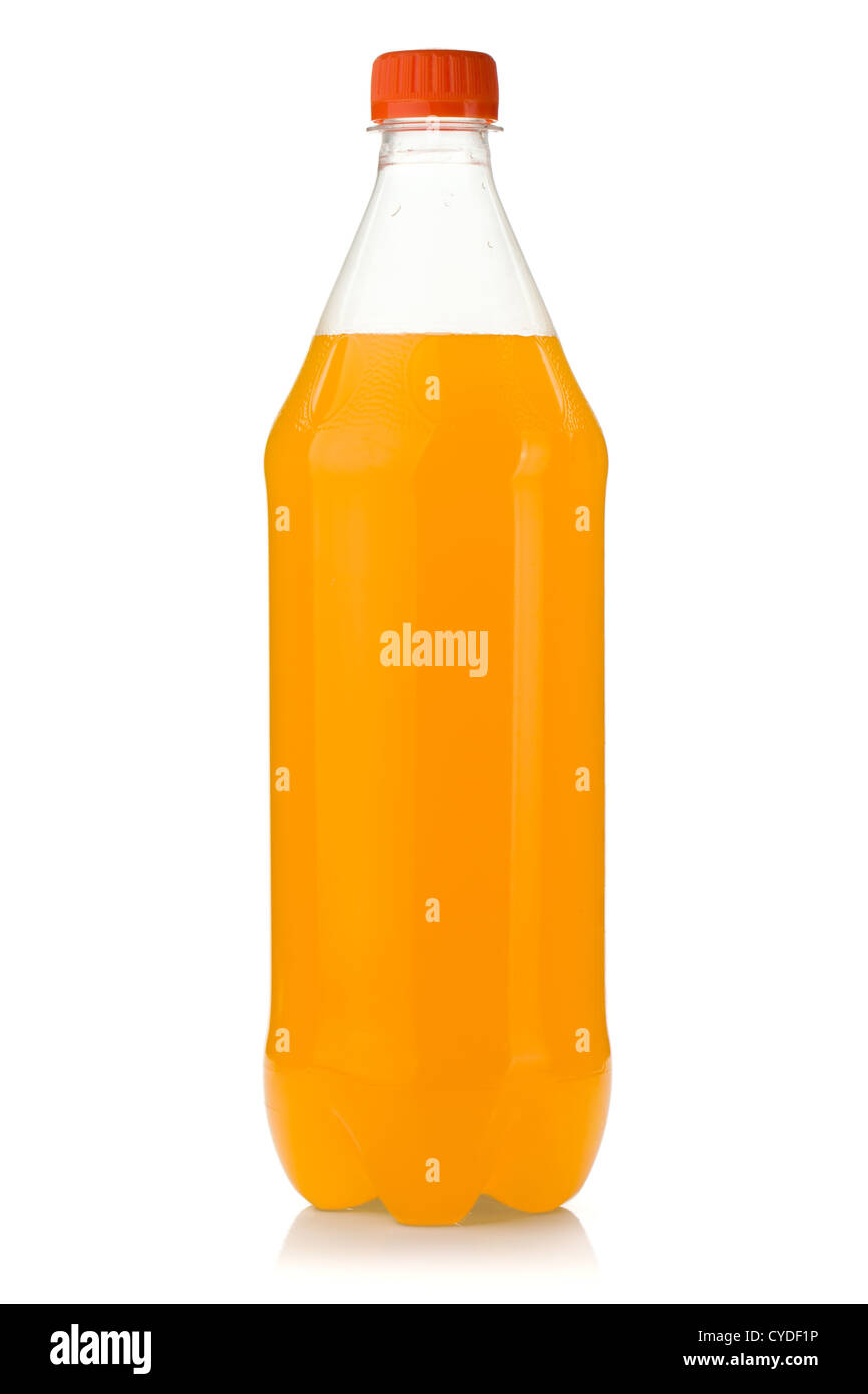Orange soda bottle. Isolated on white background Stock Photo - Alamy