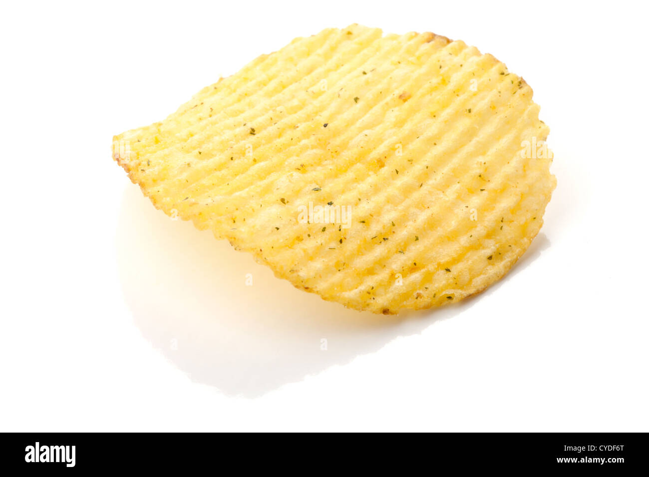 Potato chips with spice isolated on white background Stock Photo - Alamy