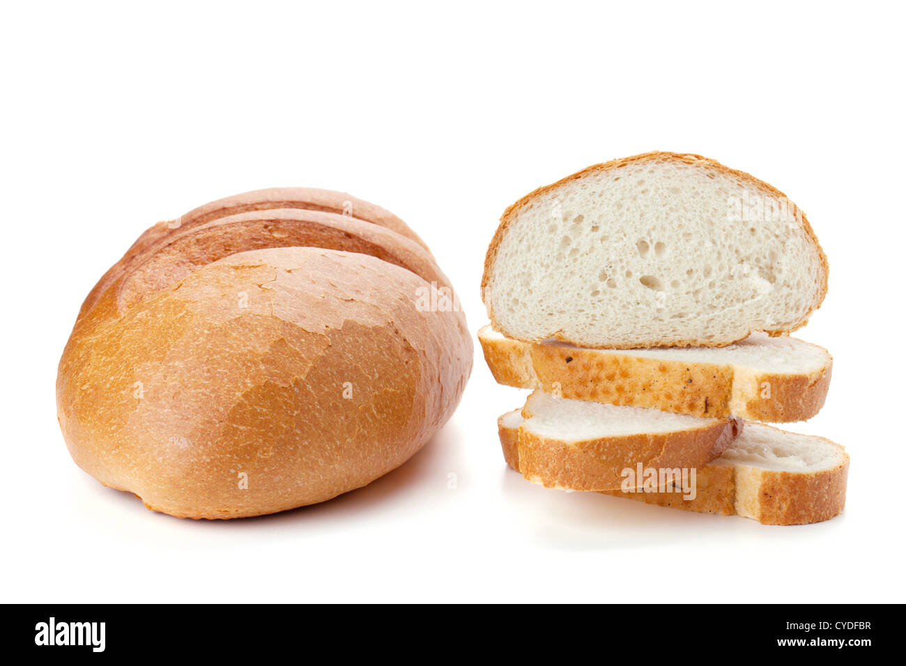 Sliced loaf bread. Isolated on white Stock Photo - Alamy