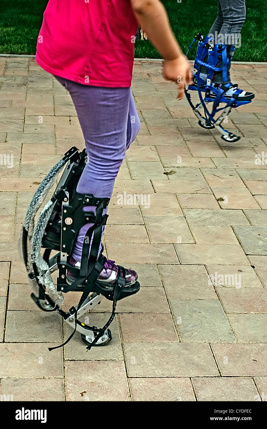 Young people play sport with skyrunner in a park Stock Photo - Alamy