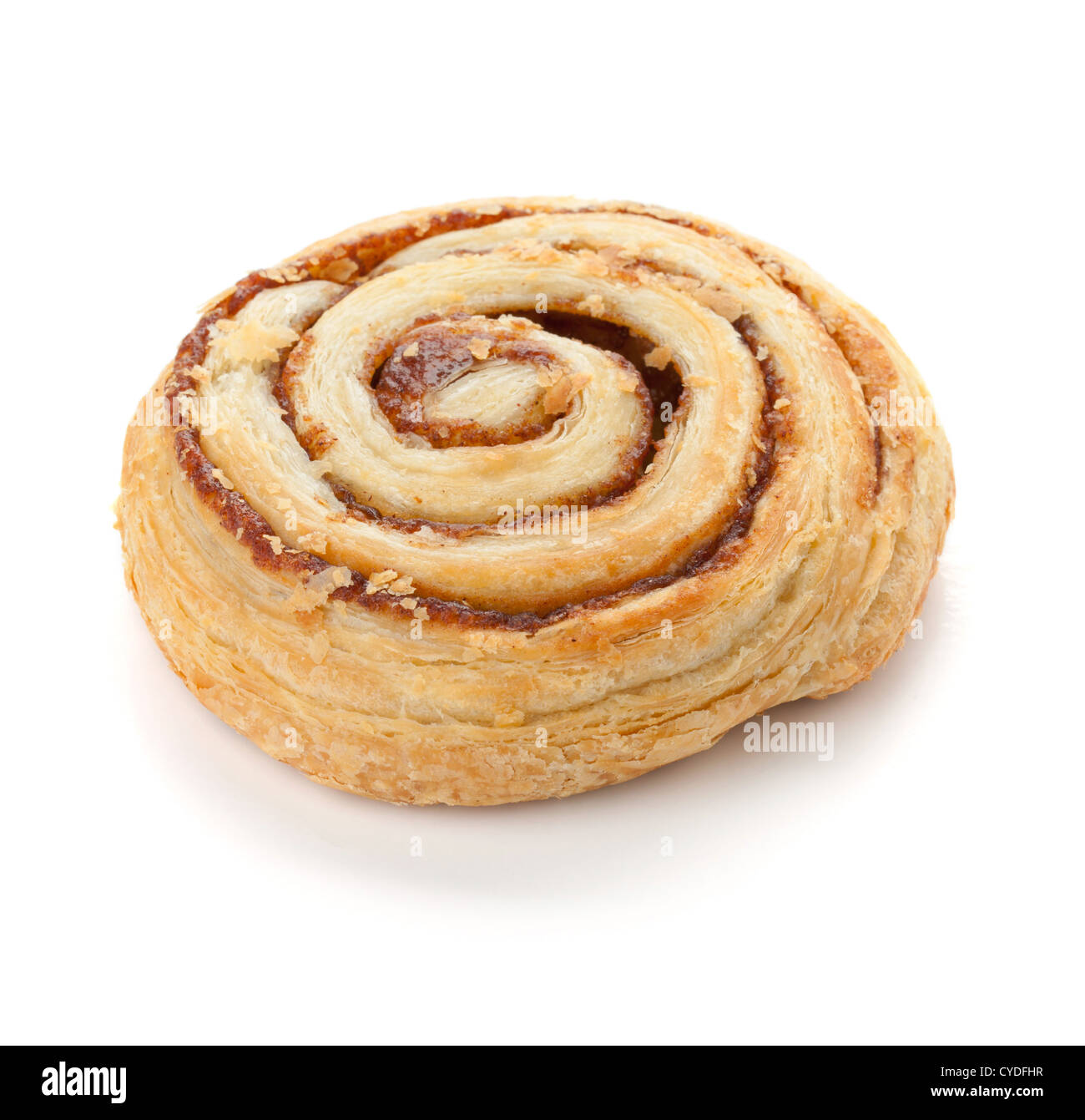 A sweet bun. Isolated on white background. Another view angle and two ...