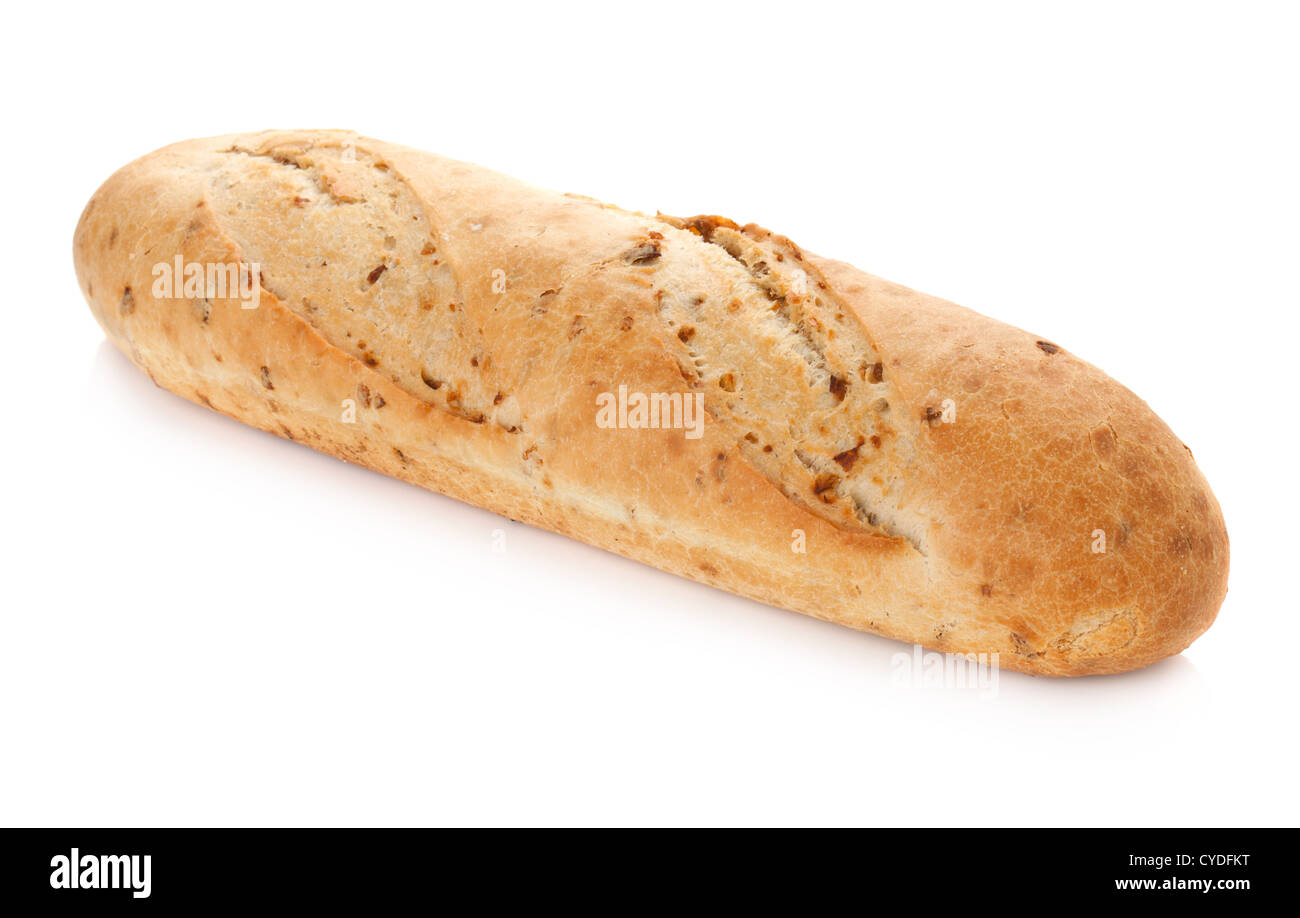 Long loaf bread. Isolated on white Stock Photo - Alamy