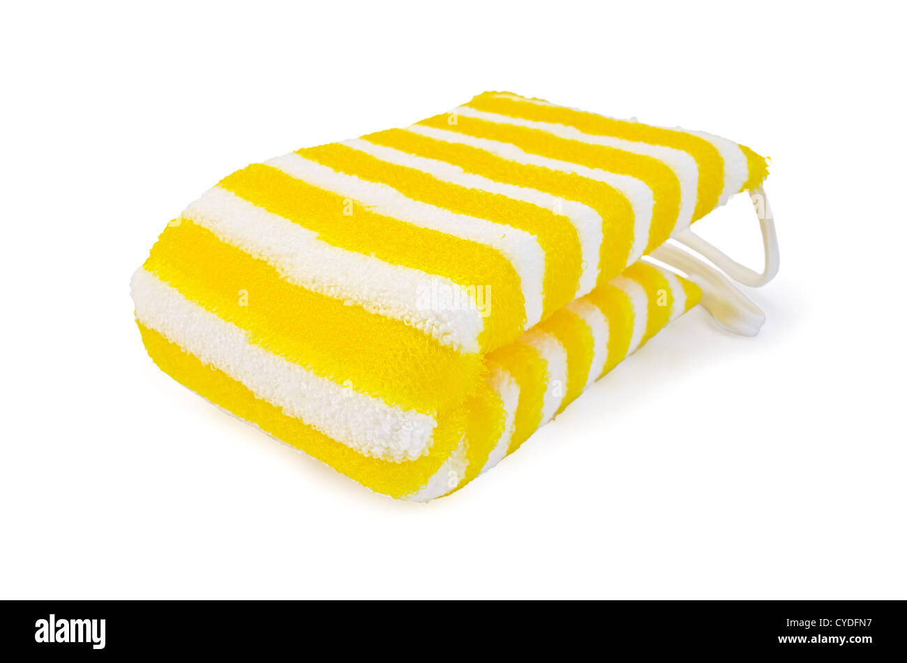 Wisp of bast with yellow and white stripes isolated on white background ...