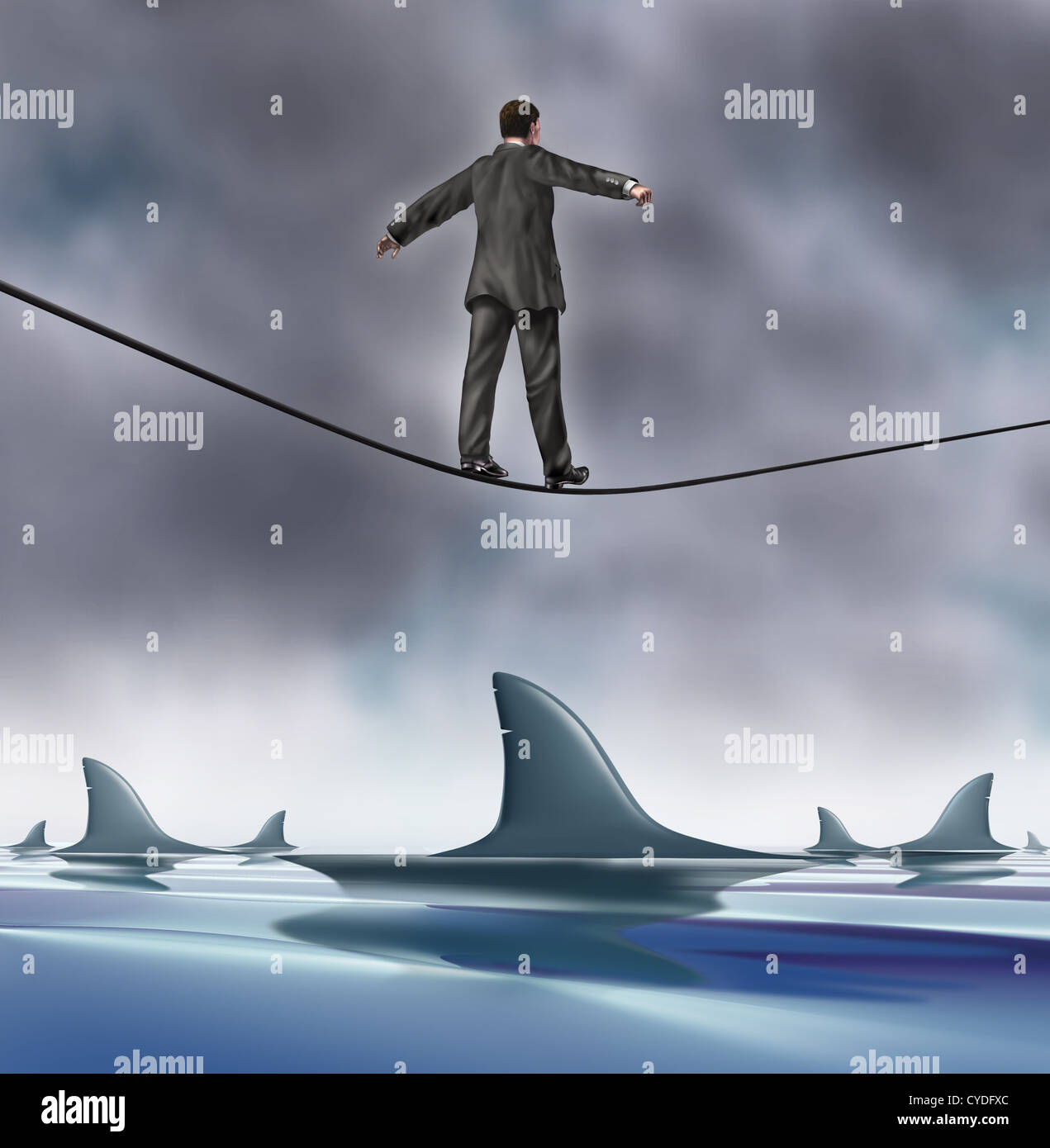 Business person on a tightrope concepts hi-res stock photography and ...