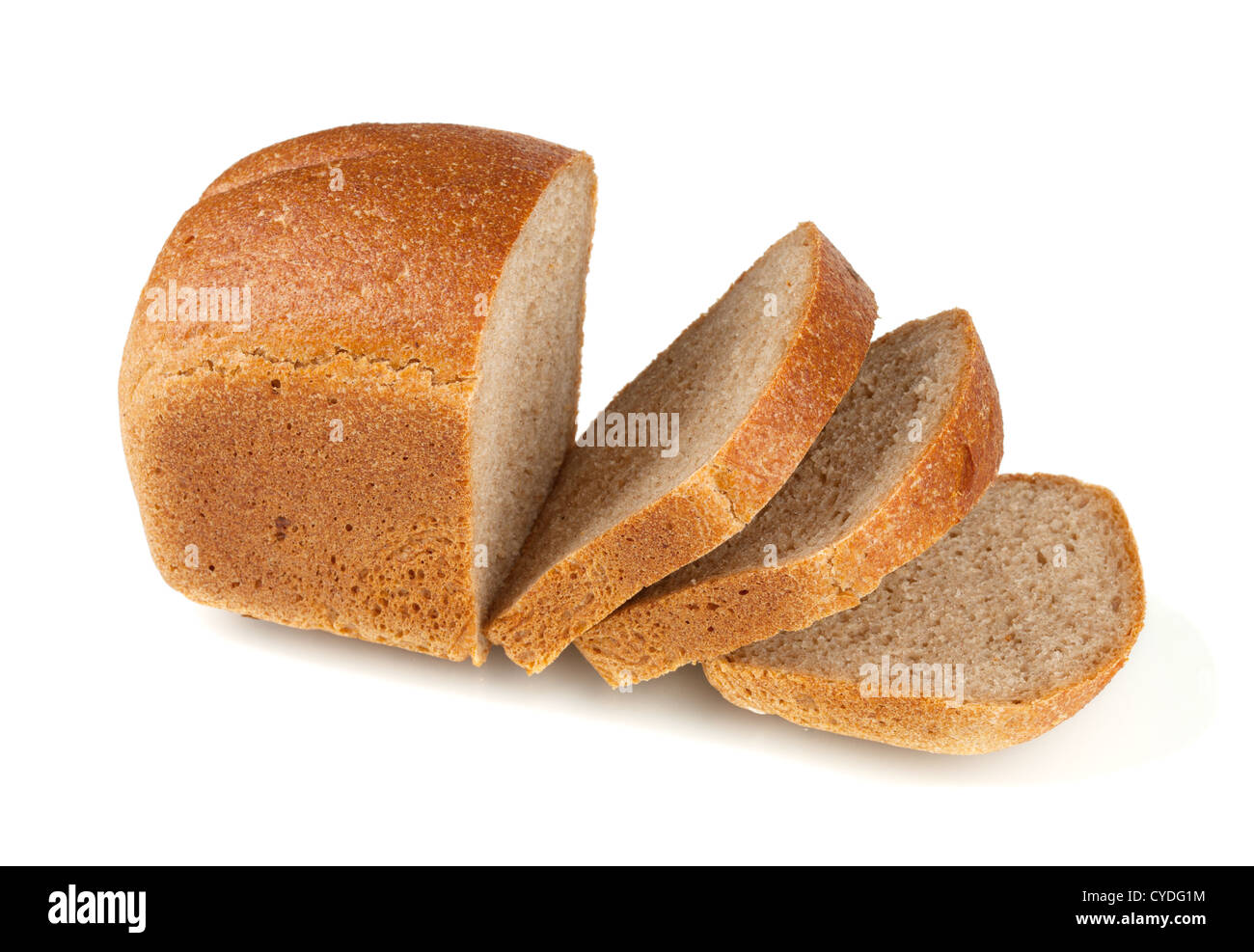 Sliced brown bread. Isolated on white background Stock Photo - Alamy