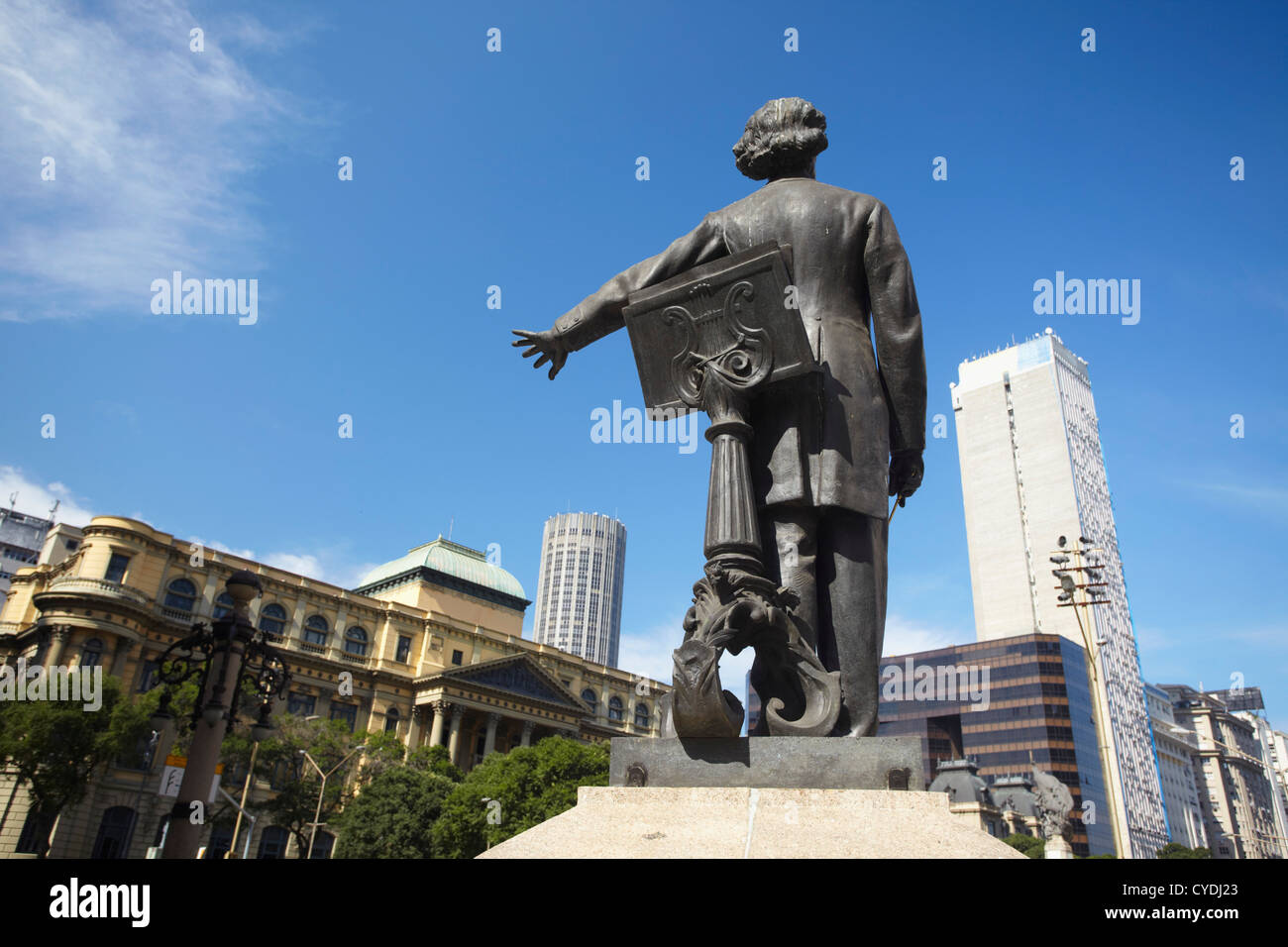 Statue outside Teatro Municipal, Praca Floriano, Centro, Rio de Janeiro ...