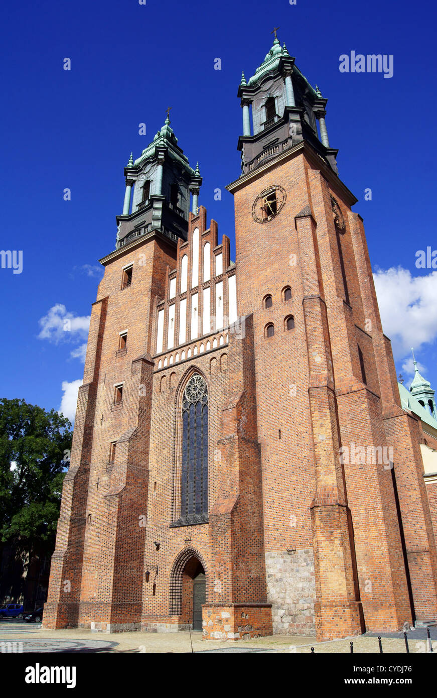 two towers in cathedral church, Poznan, Poland Stock Photo - Alamy