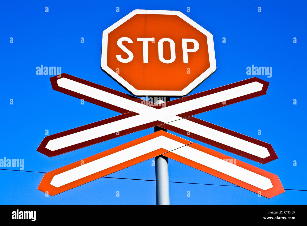 Stop sign with a clear blue sky Stock Photo - Alamy