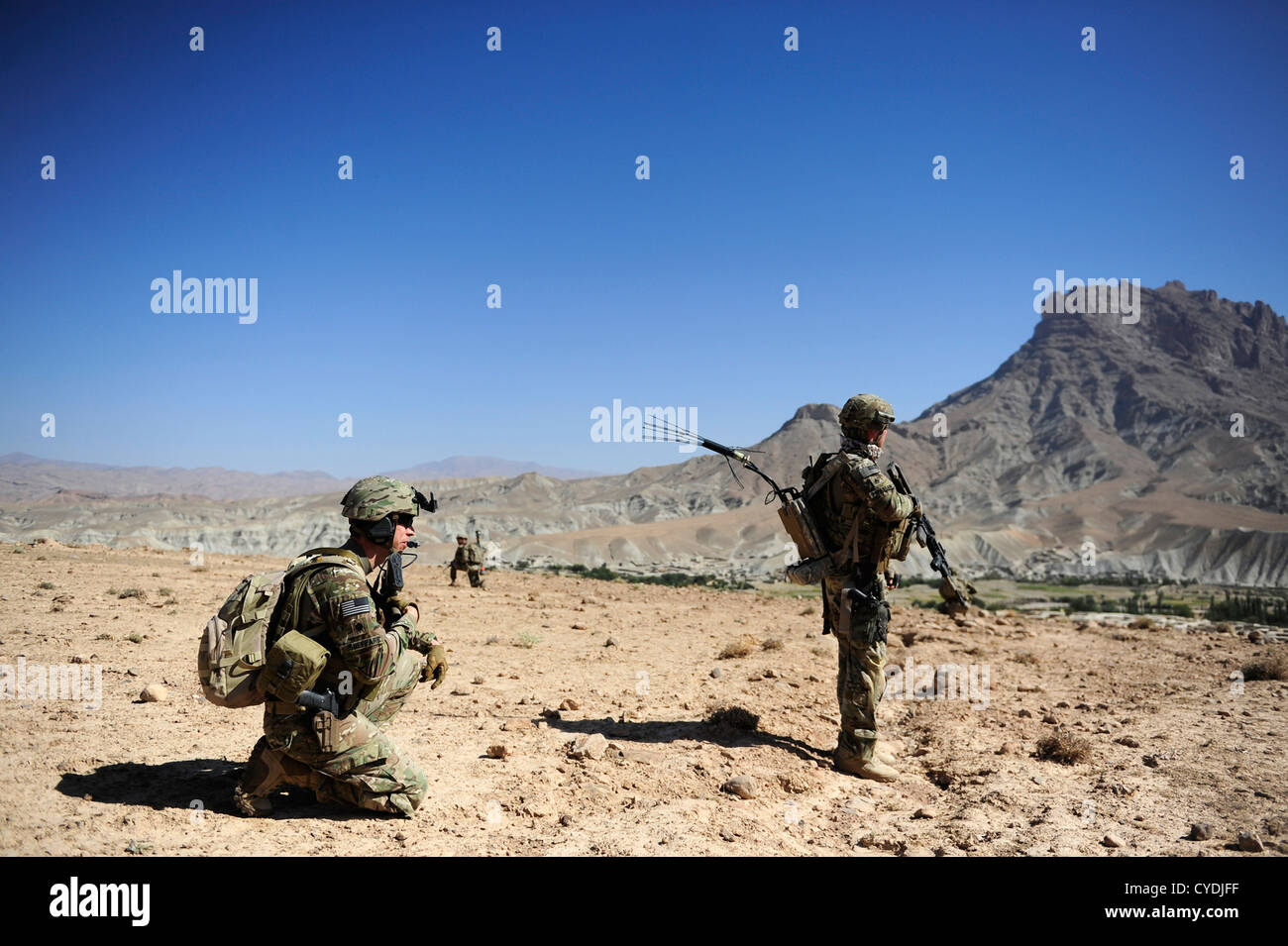A US Navy Commander secures a landing zone during operations September ...