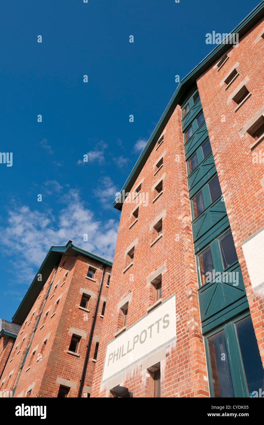 Restored old warehouses around Gloucester Docks, Gloucestershire, UK ...