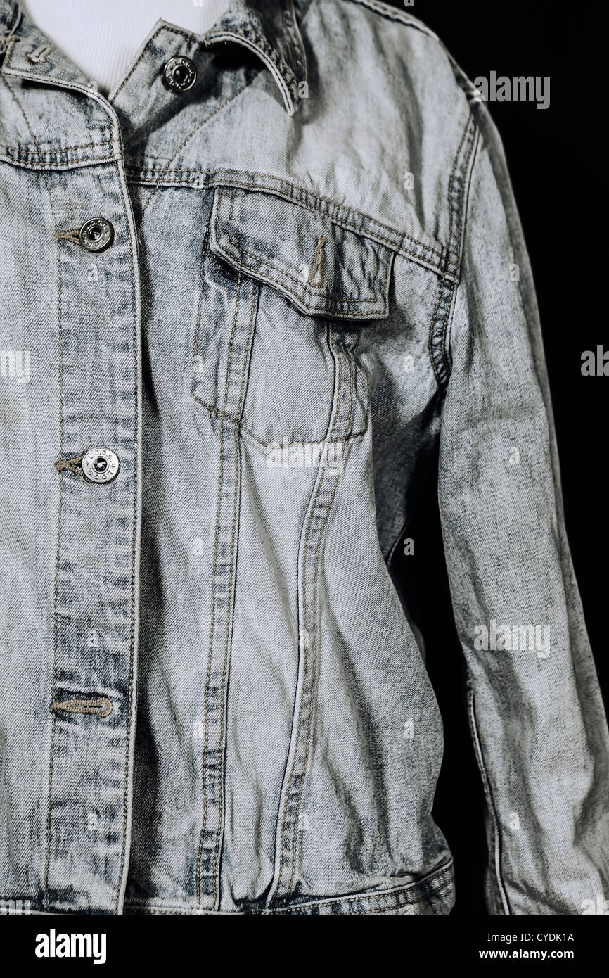 an old denim jacket Stock Photo - Alamy
