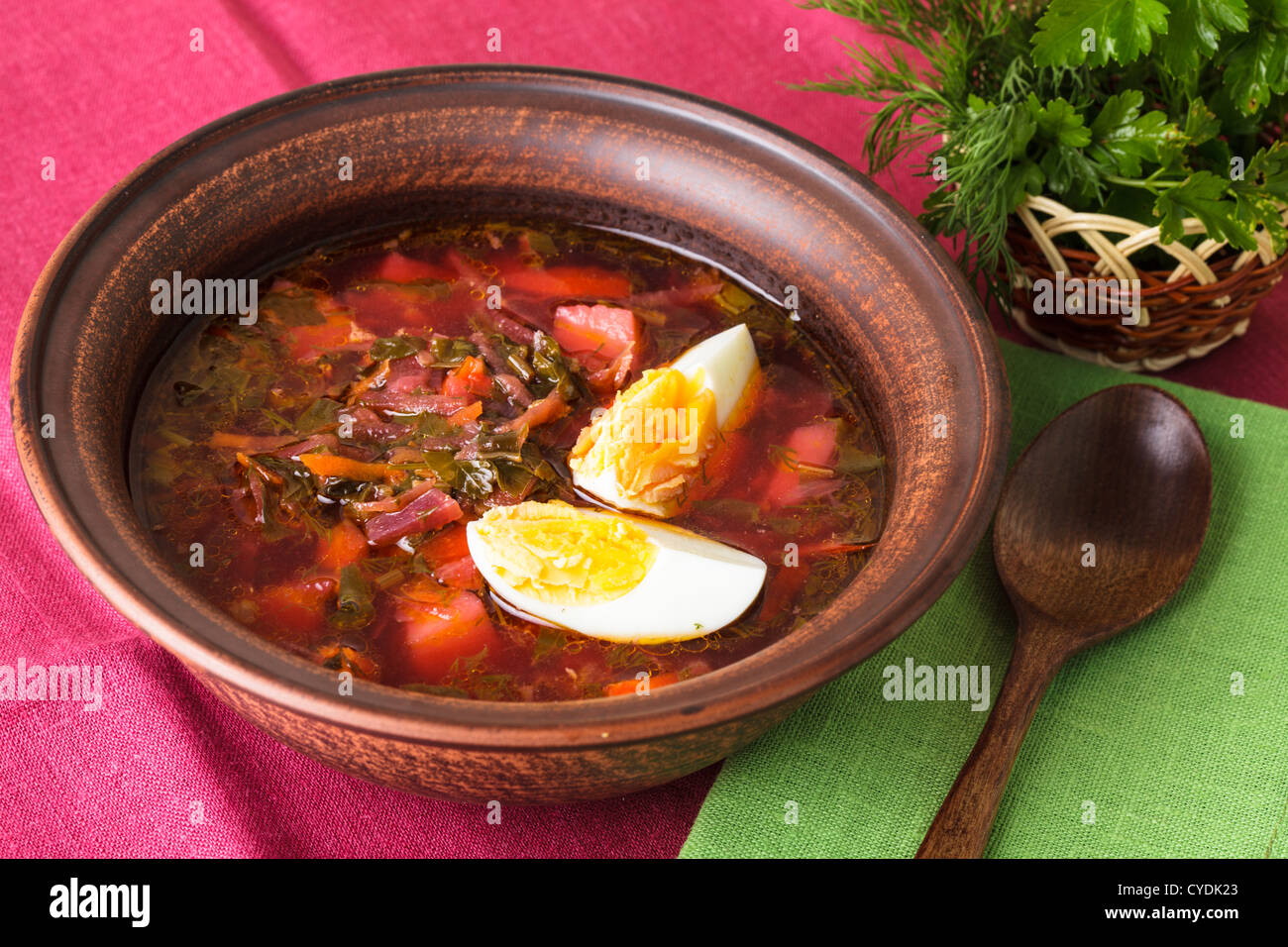 Green borshch - traditional ukrainian dish Stock Photo - Alamy
