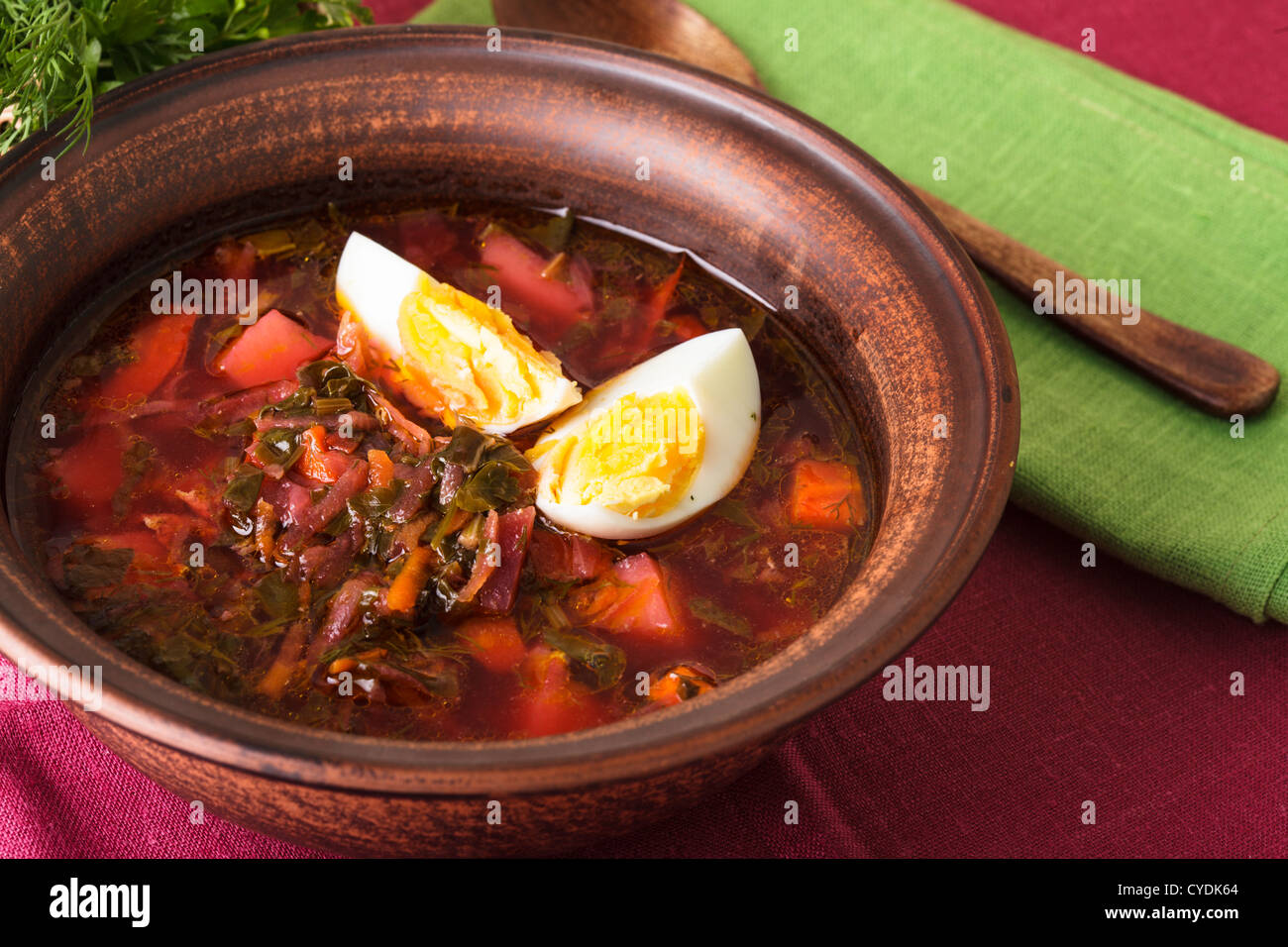 Green borshch - traditional ukrainian dish Stock Photo - Alamy