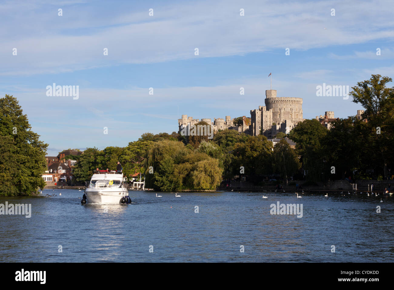 Windsor Castle viewed from the River Thames, Windsor and Maidenhead, UK ...