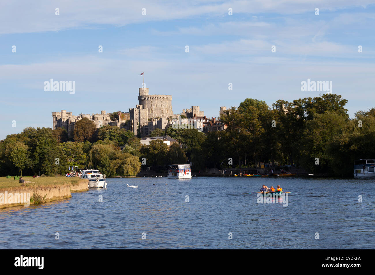 Windsor Castle viewed from the River Thames, Windsor and Maidenhead, UK ...