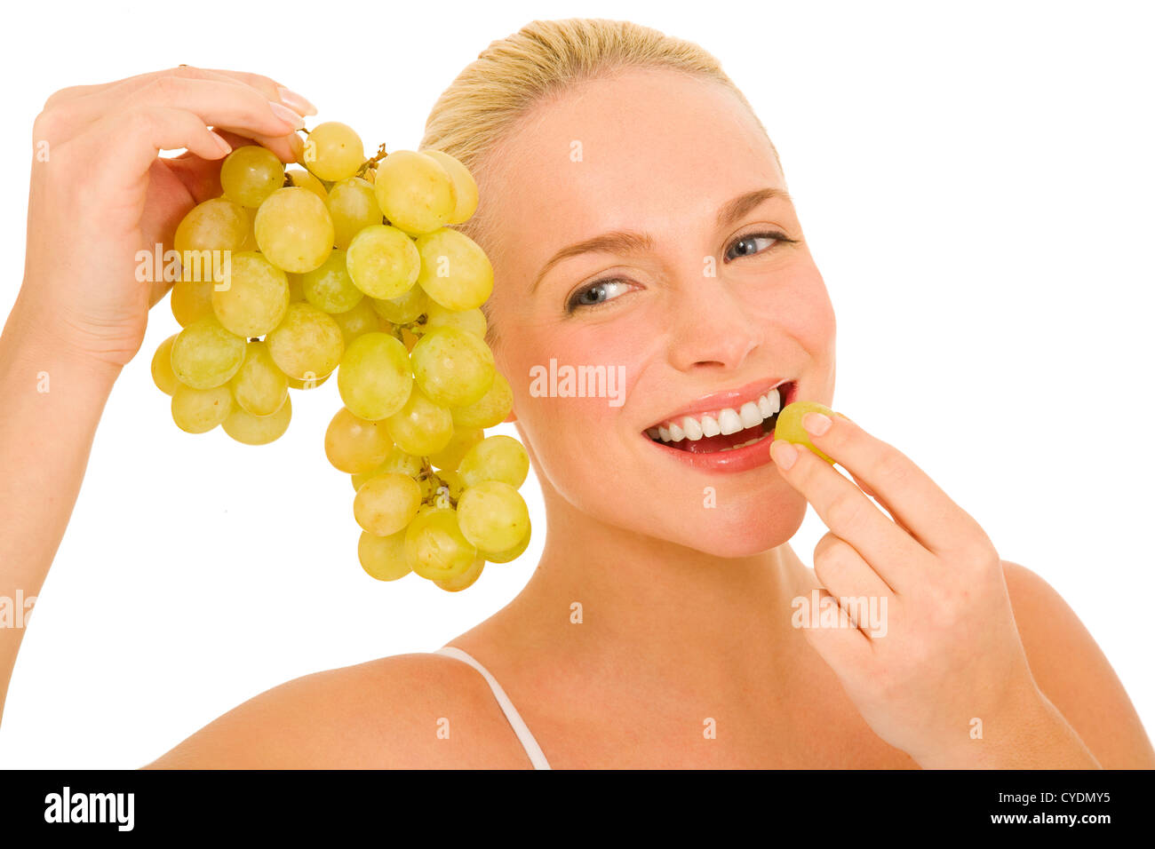woman eating grapes Stock Photo - Alamy