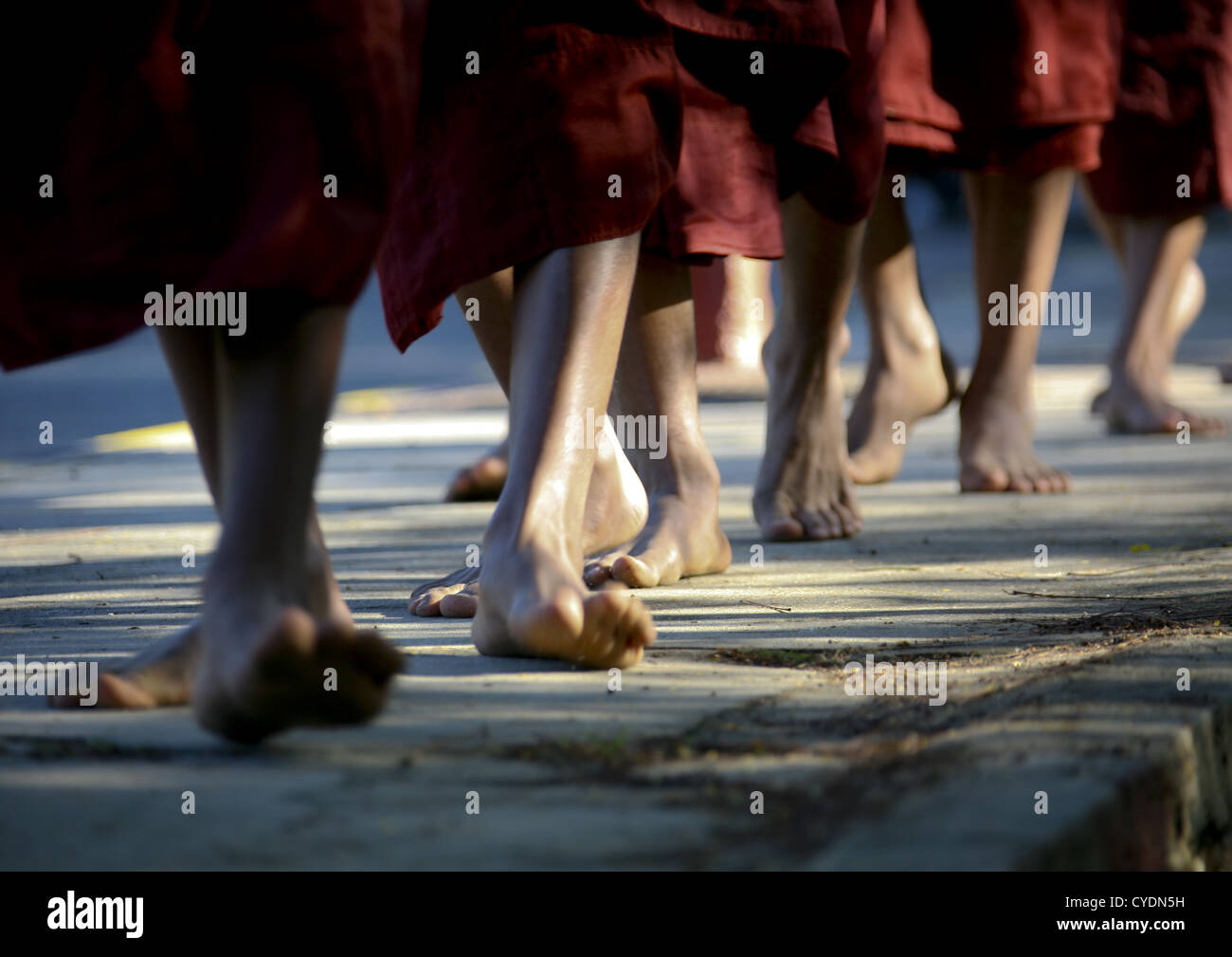 Buddhist Monks Feet In Bagan, Myanmar Stock Photo - Alamy