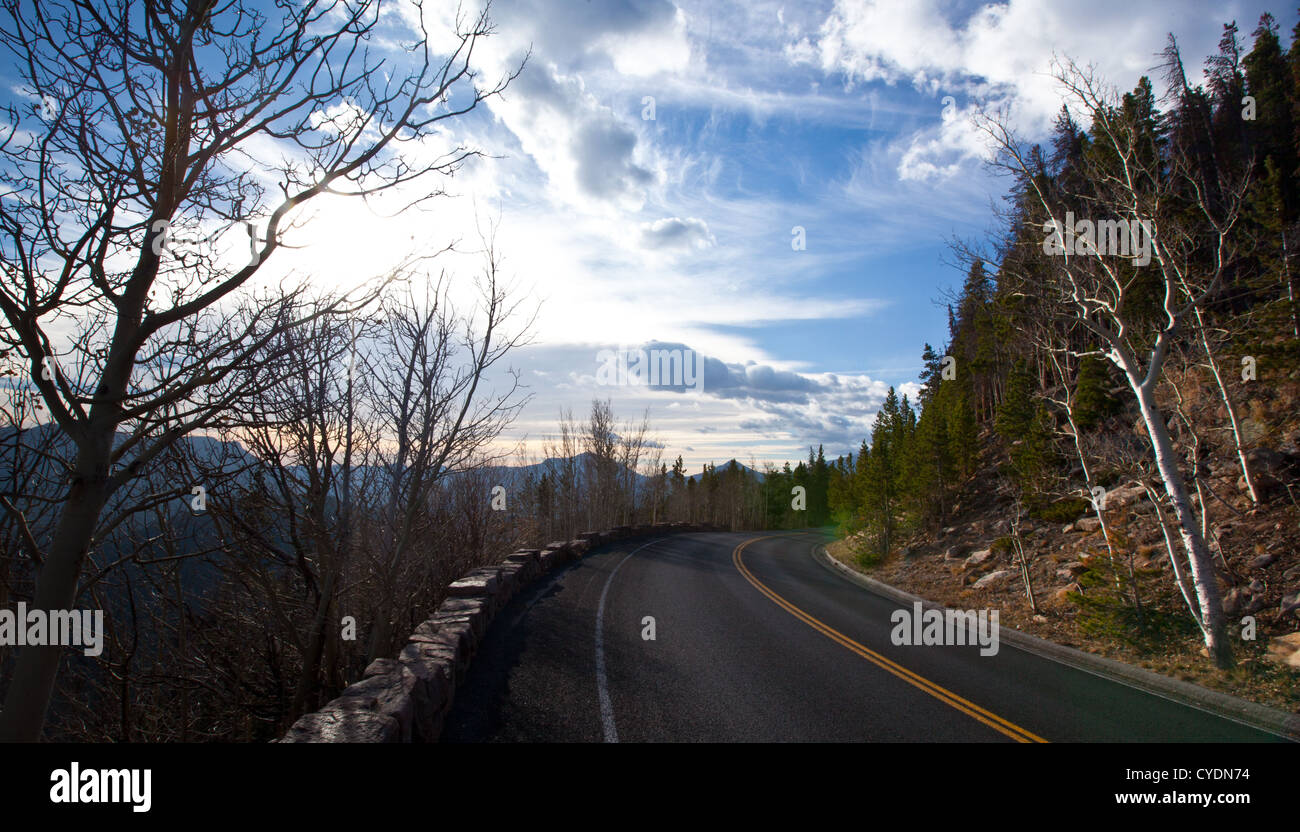 Road bend light trail hi-res stock photography and images - Alamy