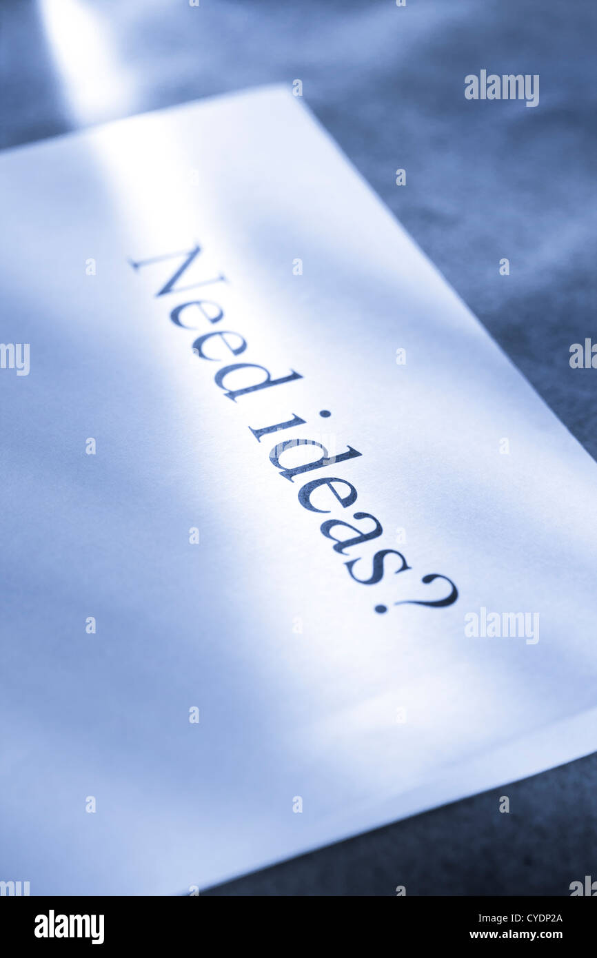 Idea conception on blank paper Stock Photo - Alamy