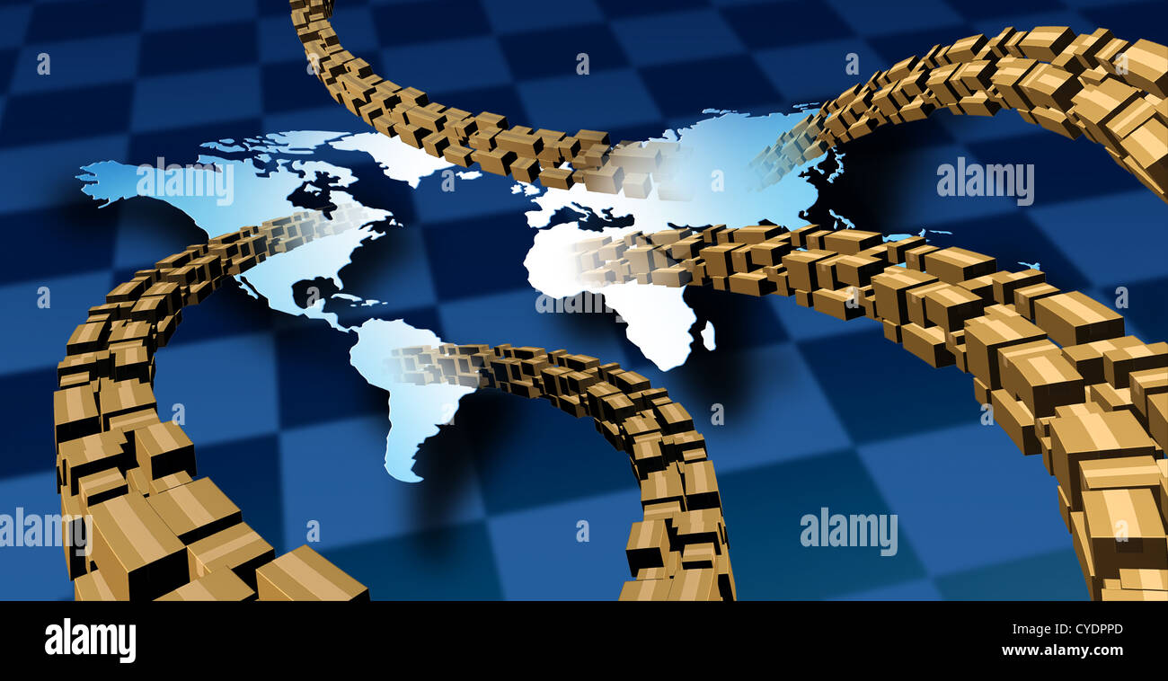 International package delivery and world parcel shipping with a group ...