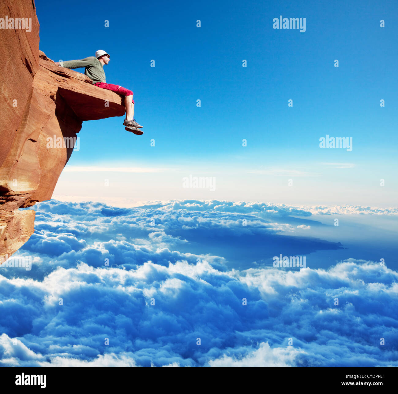 man on the cliff Stock Photo - Alamy