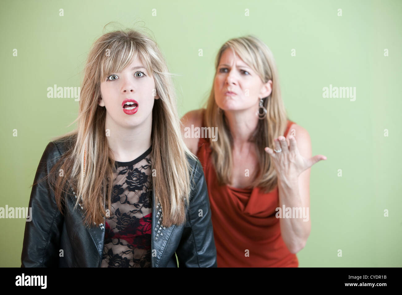 Mom upset over daughter's inappropriate clothing Stock Photo - Alamy